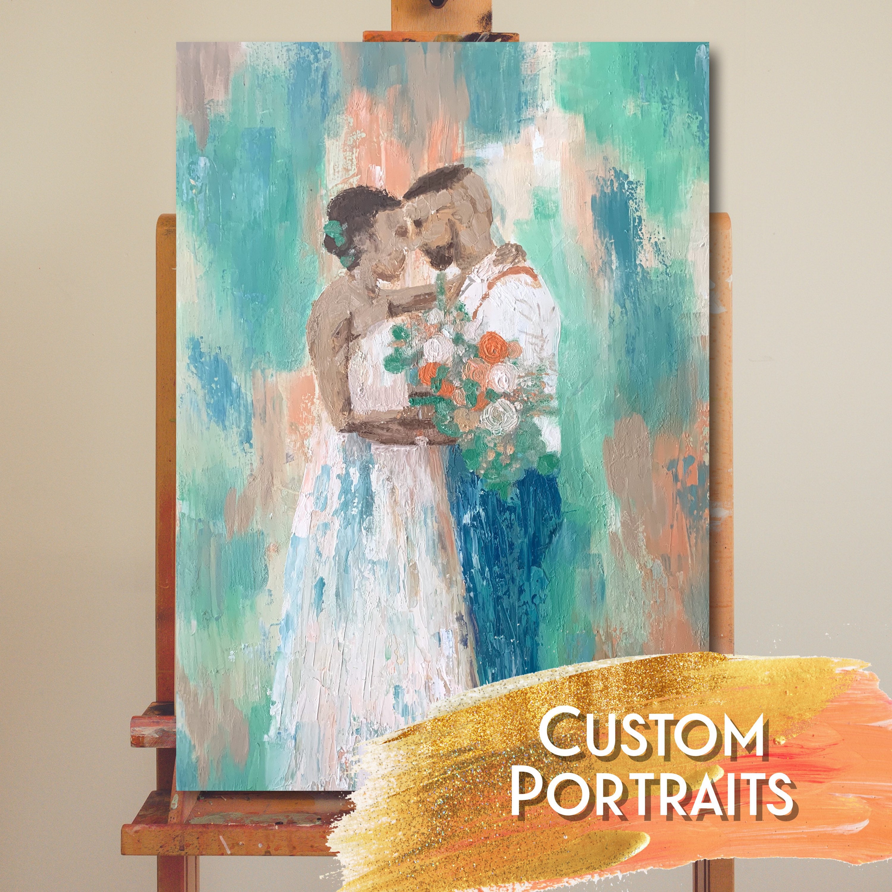 Custom Wedding Portrait, Custom Wedding Oil Painting, Custom Oil ...