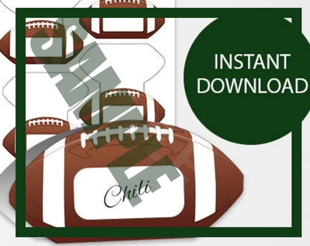 Football Party Food Tents, Super Bowl Party Food Labels, Football Tail ...