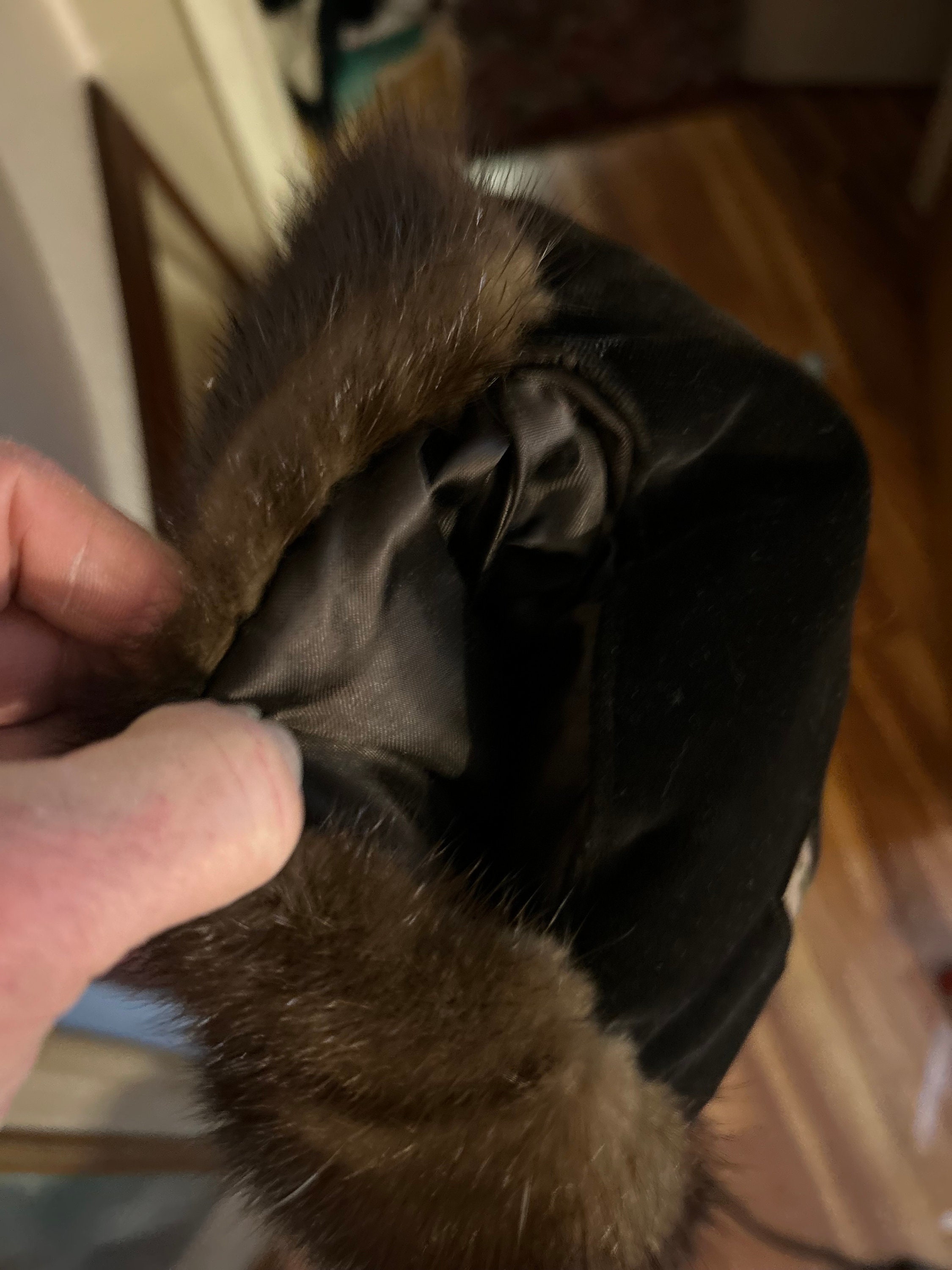 Faux Fur Hand Muff/clutch Purse, Dark Silky Fur, Zippered Pocket ...