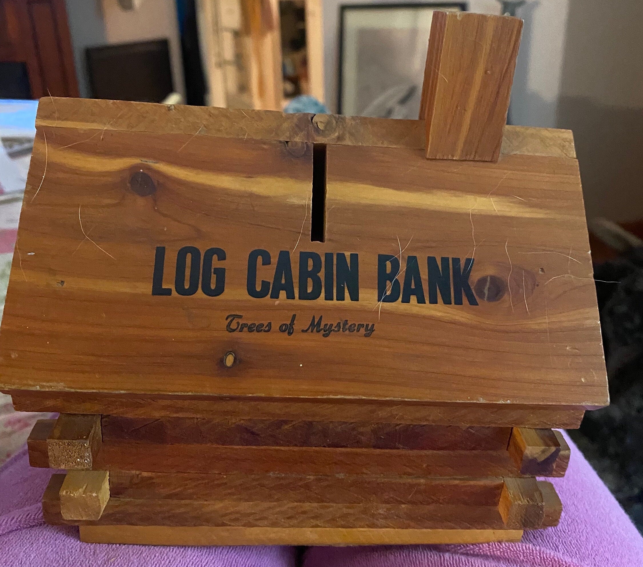 Vintage Log Cabin Cedar Bank Says trees of Mystery Great - Etsy