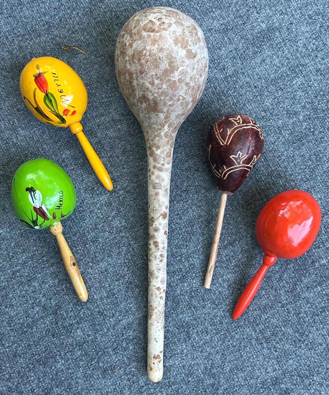 Five Colorful Large Gourd Maracas Rattles,musical Percussion ...