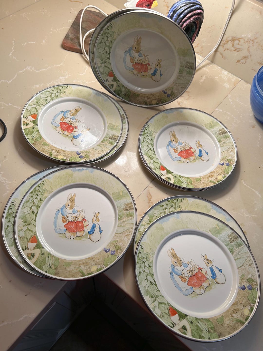 10 Beatrix Potter Plates Featuring Peter Rabbit & Family, Very Well ...