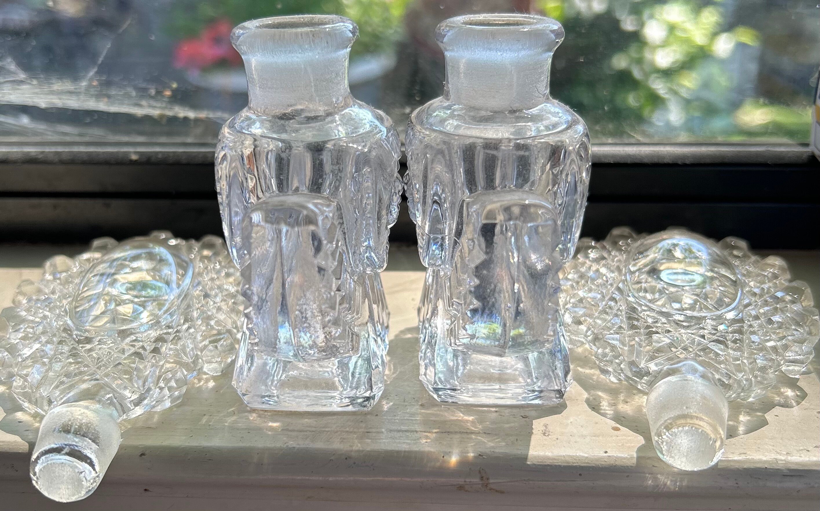 Two Vintage 1940s Art Deco Perfume Bottles W/ Stoppers/dabbers, Prism ...