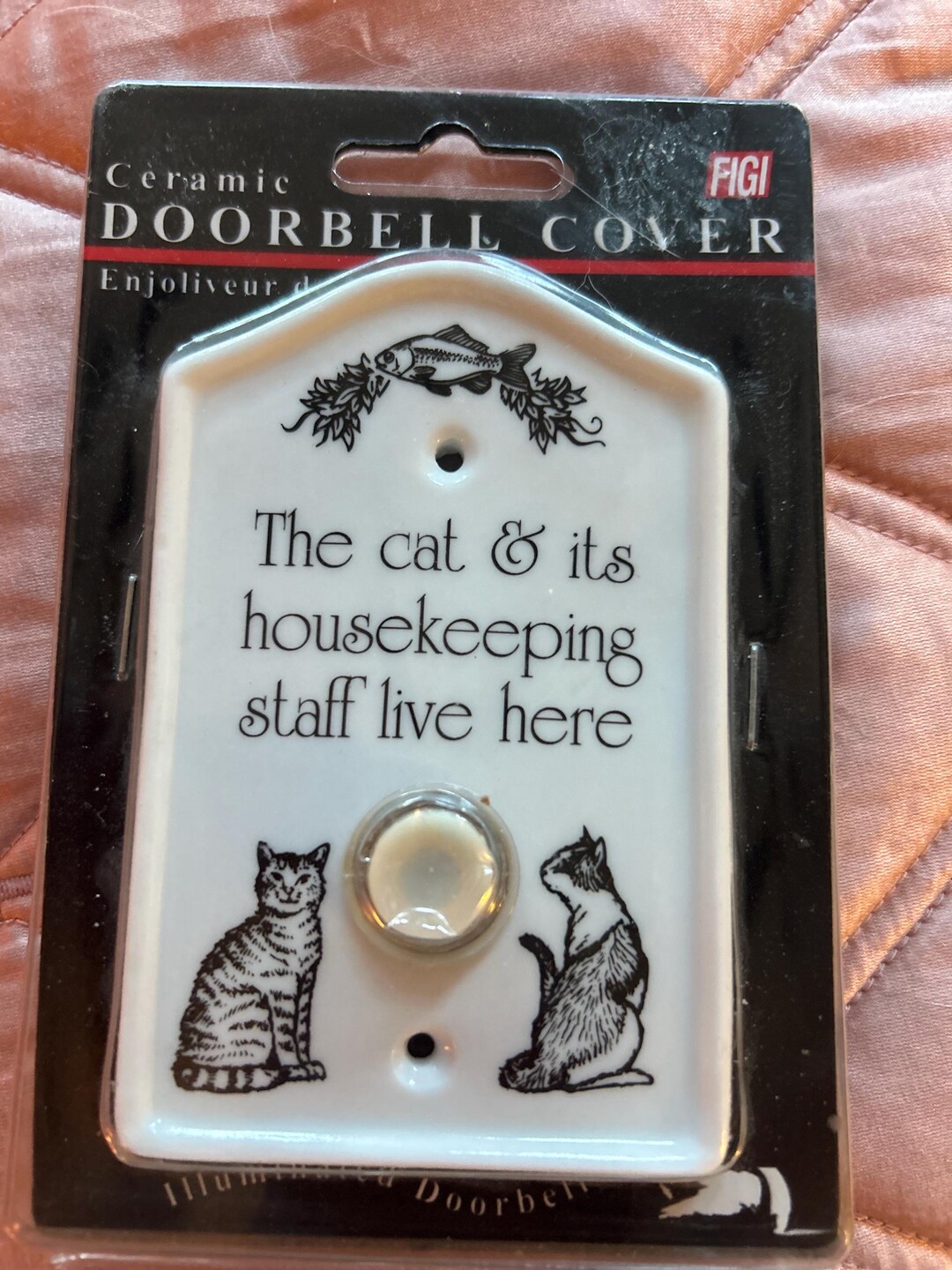 Vintage 1999 Figi Cat Ceramic Doorbell Cover, New in Package,“the Cat ...