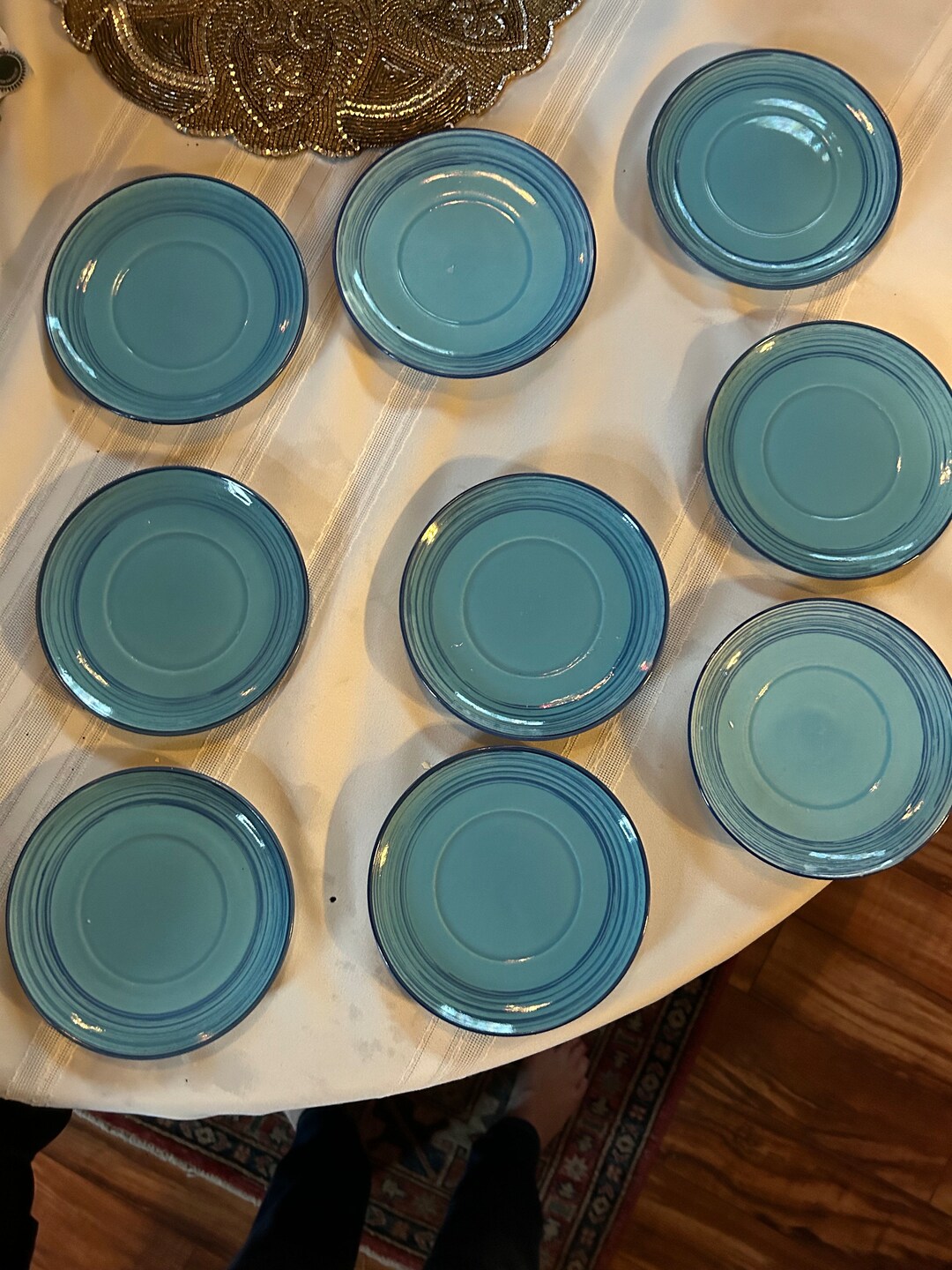 Vintage 60s Colortone Azul light Blue Side Plates With Darker Blue ...