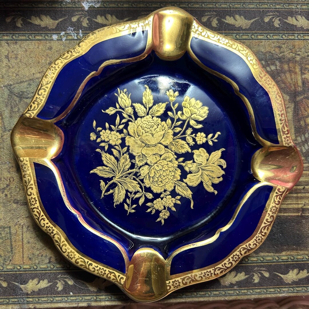 Antique Cobolt Blue Ashtrays