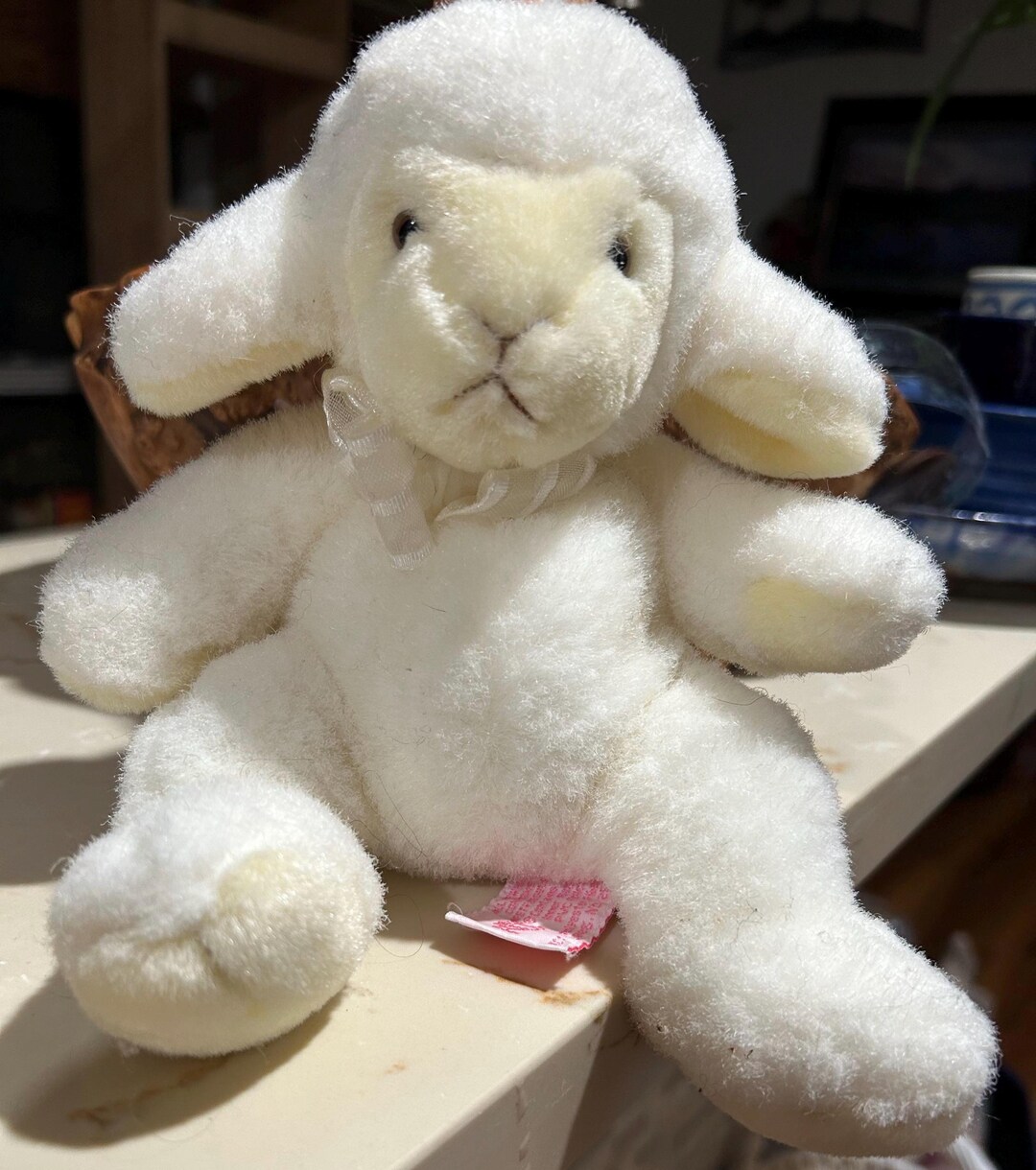 Vintage Lamb Plush, fluffles by Russ Toy, White, Cute Grumpy Face, 10 ...