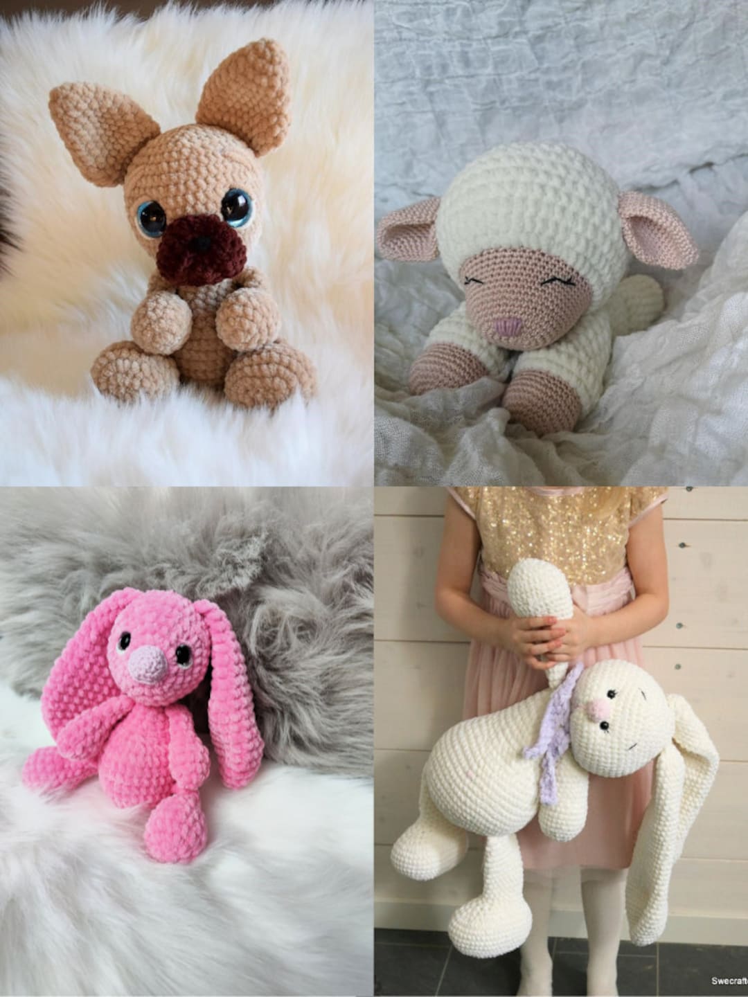 4 in 1 Crochet Stuffed Animals, Crochet Amigurumi Pattern, Crochet ...