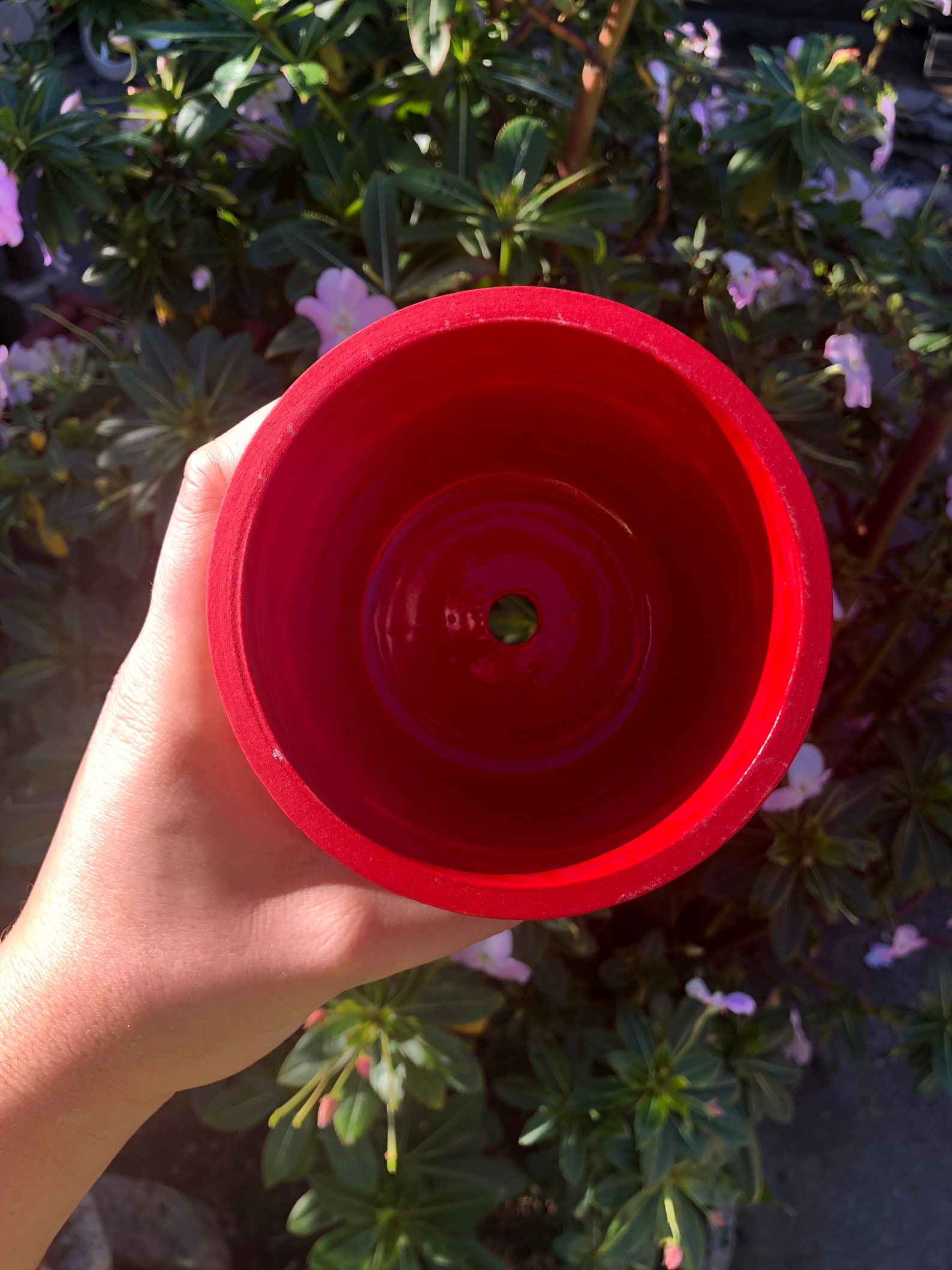 Striped Ceramic Planter MADE TO ORDER red Planter 4x4 - Etsy