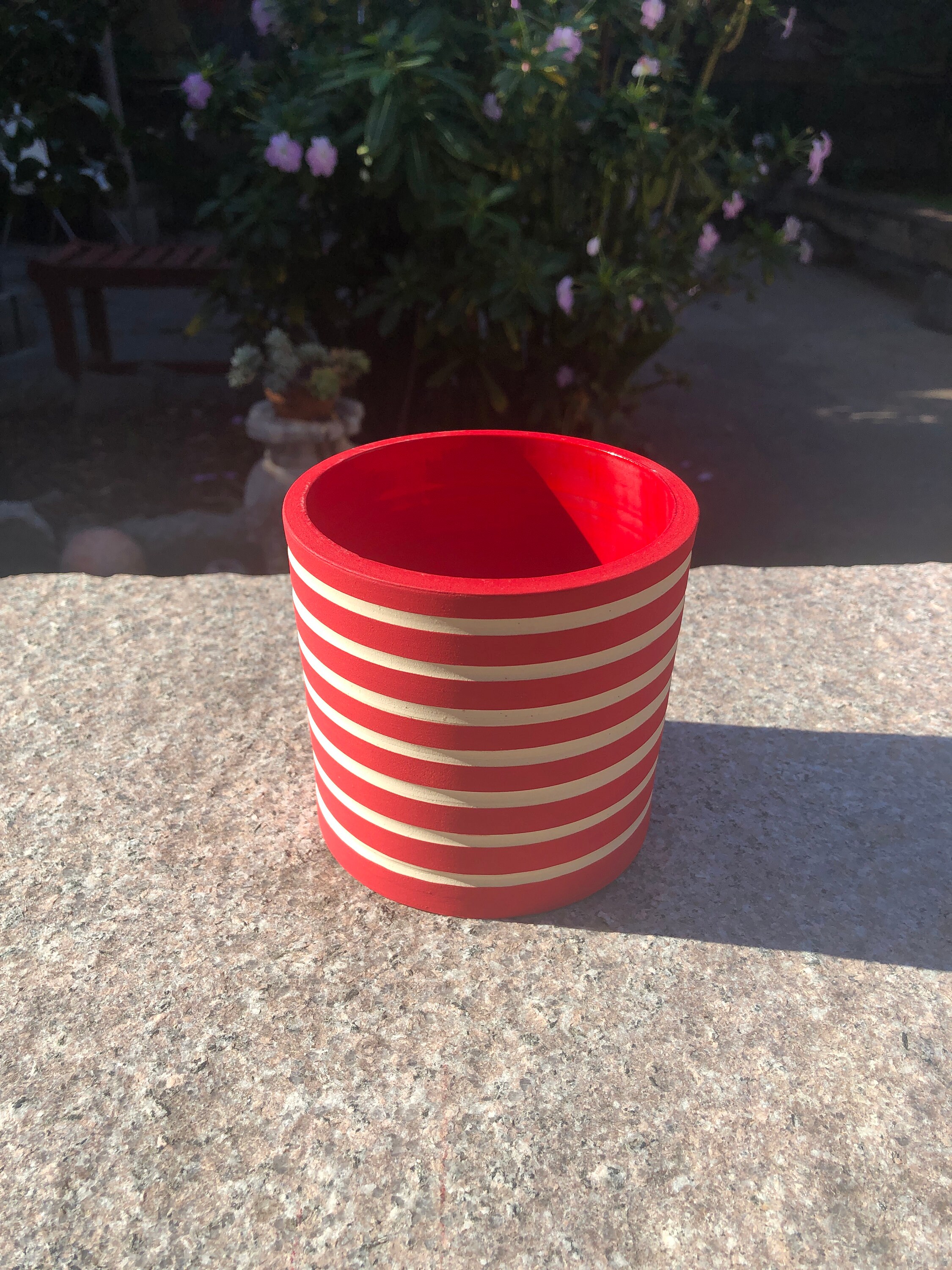 Striped Ceramic Planter MADE TO ORDER red Planter 4x4 Inches - Etsy
