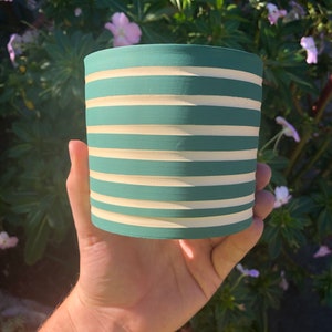 Striped Ceramic Planter MADE TO ORDER green Planter 4x4 Inches - Etsy