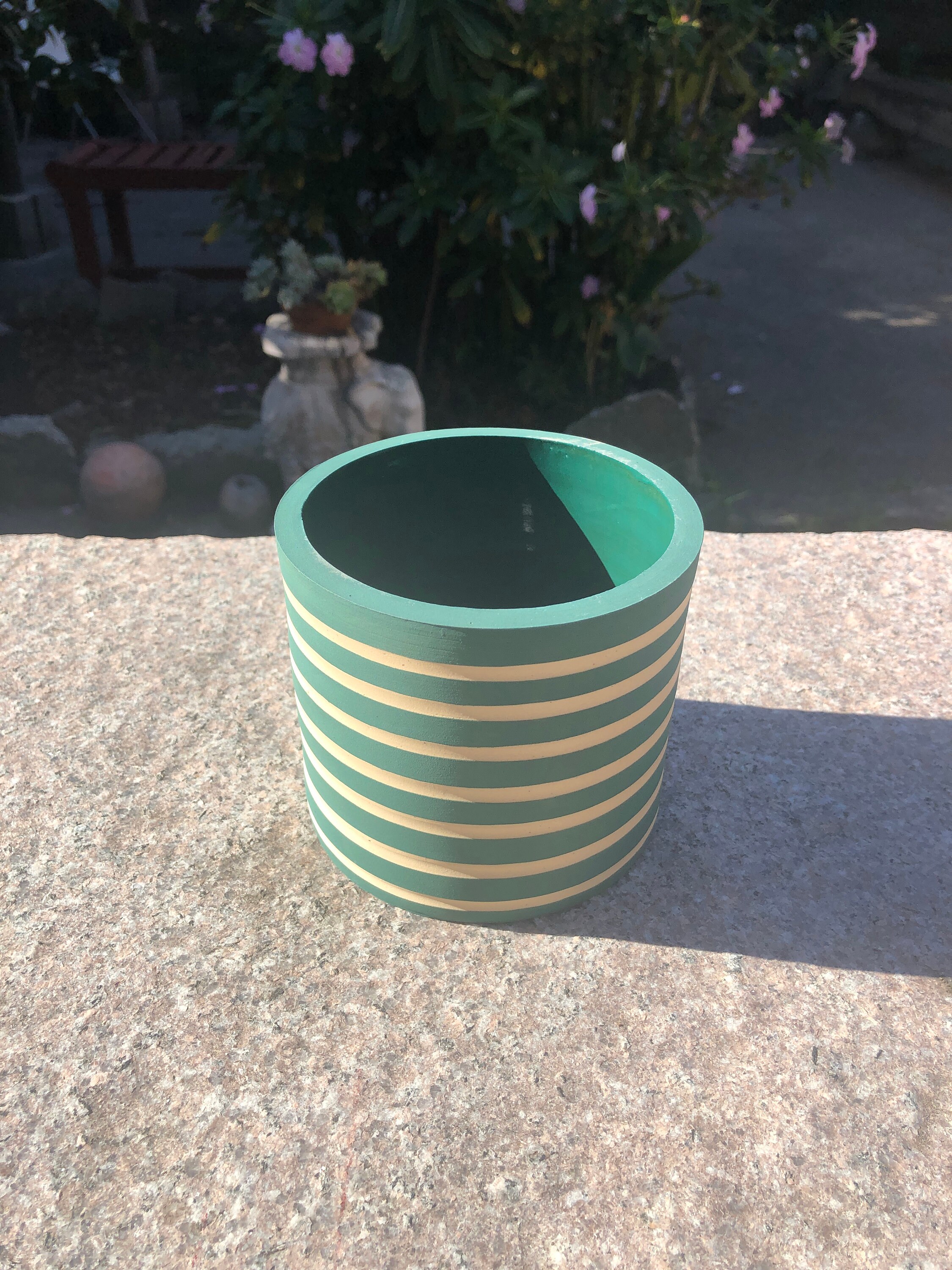 Striped Ceramic Planter MADE TO ORDER green Planter 4x4 Inches - Etsy