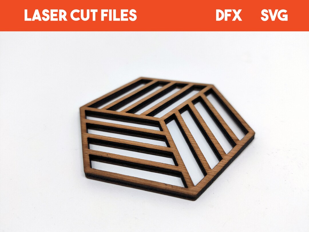 Geometric Coaster Laser Cut SVG DFX Digital File for Glowforge ...