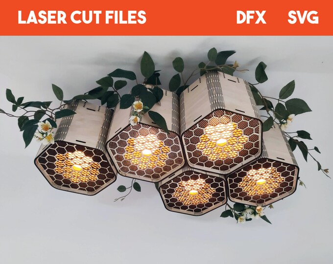 Lamp Honeycomb Laser Cut SVG DFX Digital File for Beam Box Pro ...