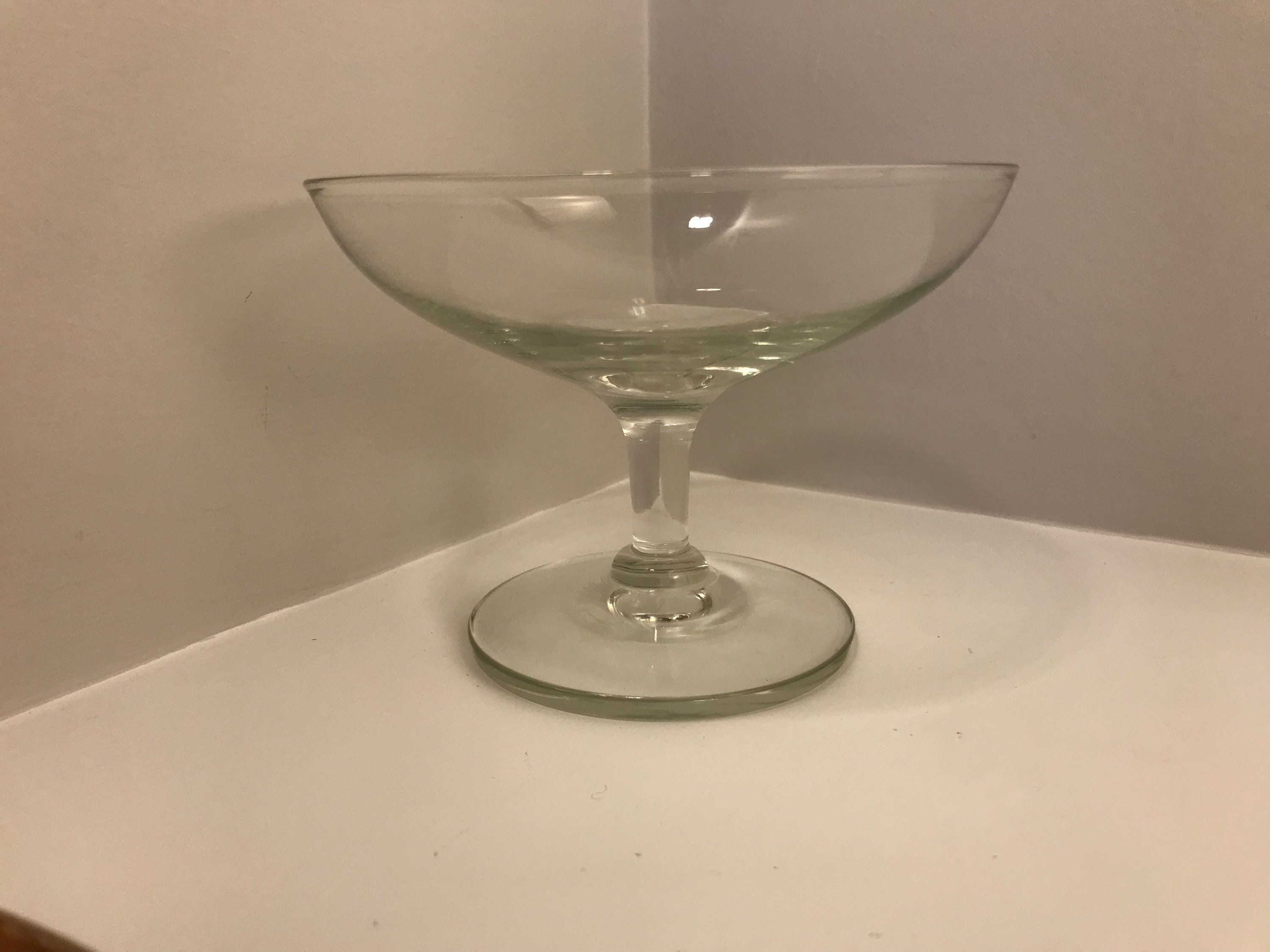 Crystal Candy Dish, Tall Hand Blown Vessel With Pedestal, Unmarked ...