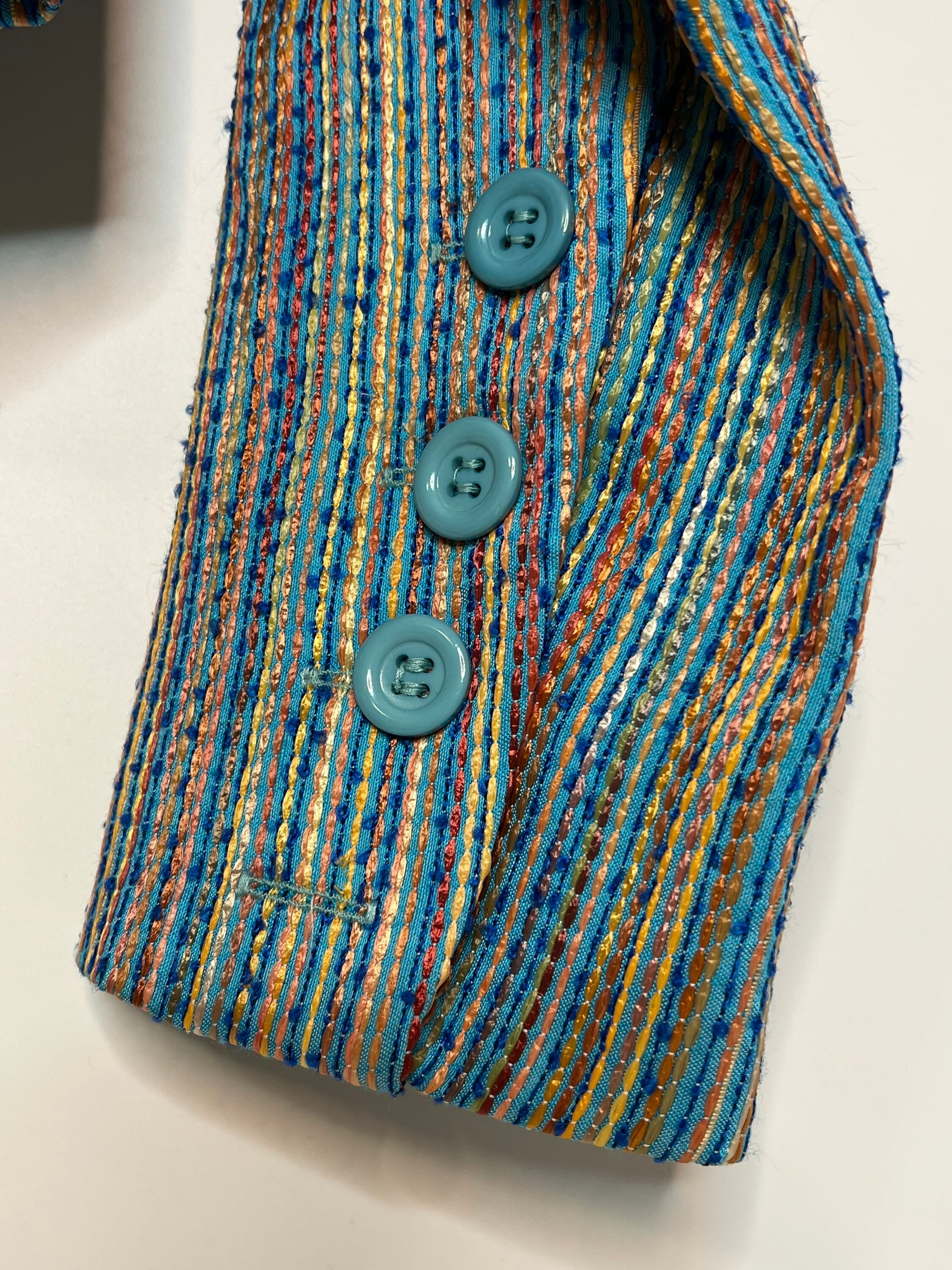 Renato Nucci Cropped Blazer Textured Colorful Acetate & Viscose 90s ...