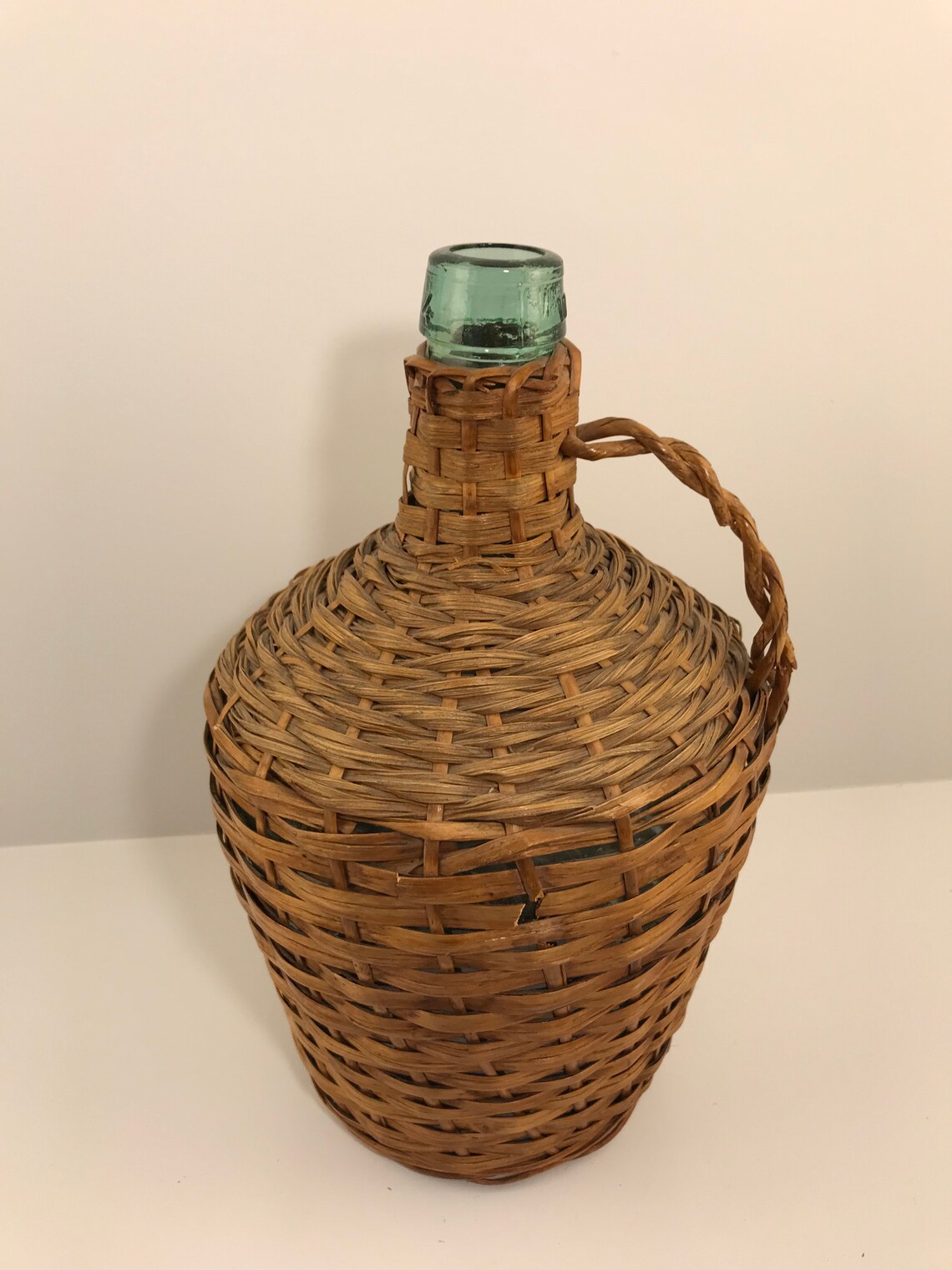 Wicker Wrapped VIRESA Demijohn Wine Bottle Large Vintage - Etsy