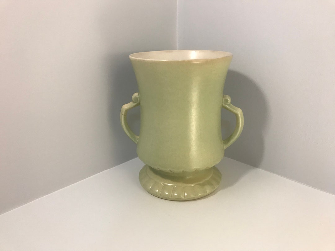 Red Wing Pottery Vase in Light Green, Ceramic Vessel With Accent ...
