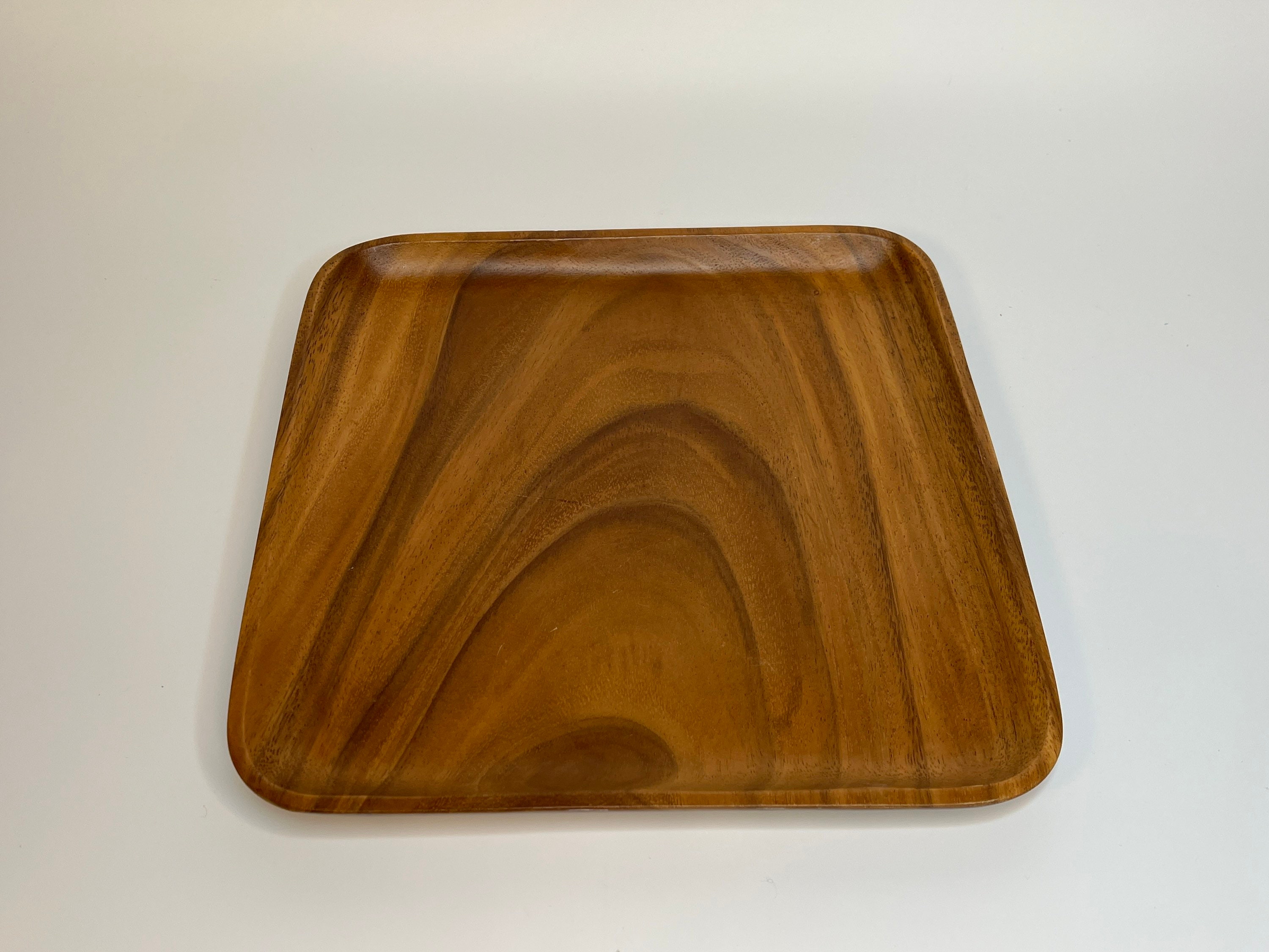 Vintage Teak Plates / Square Serving Platters / Mid Century Modern Teak ...