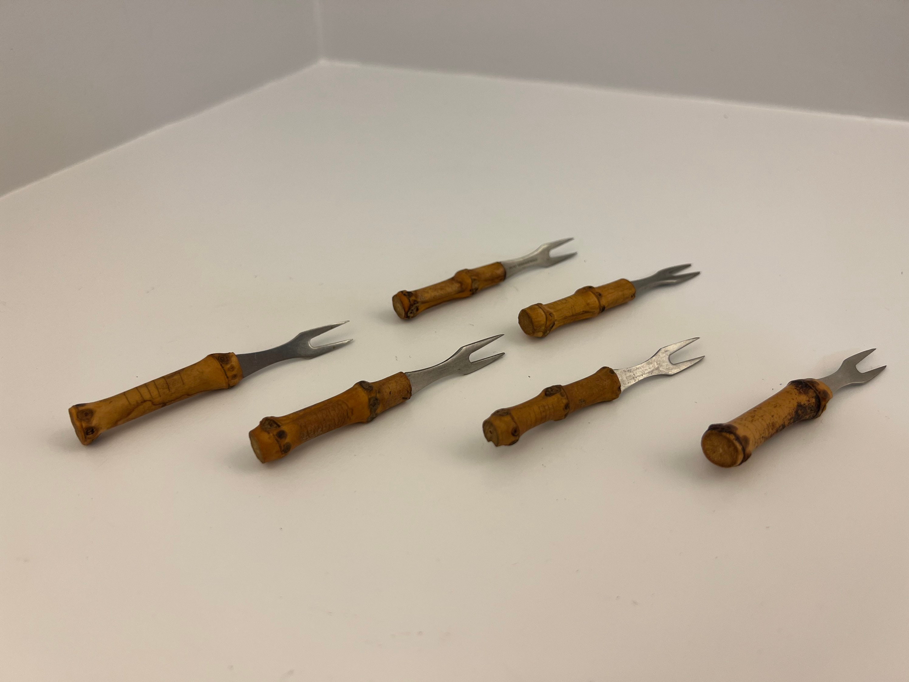 Japanese Bamboo Handled Cocktail Forks Vintage Horderves Set - Etsy