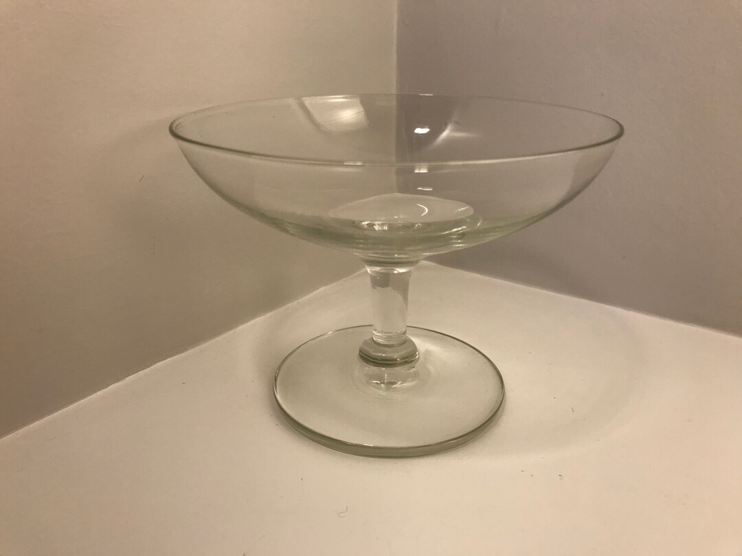 Crystal Candy Dish, Tall Hand Blown Vessel With Pedestal, Unmarked ...