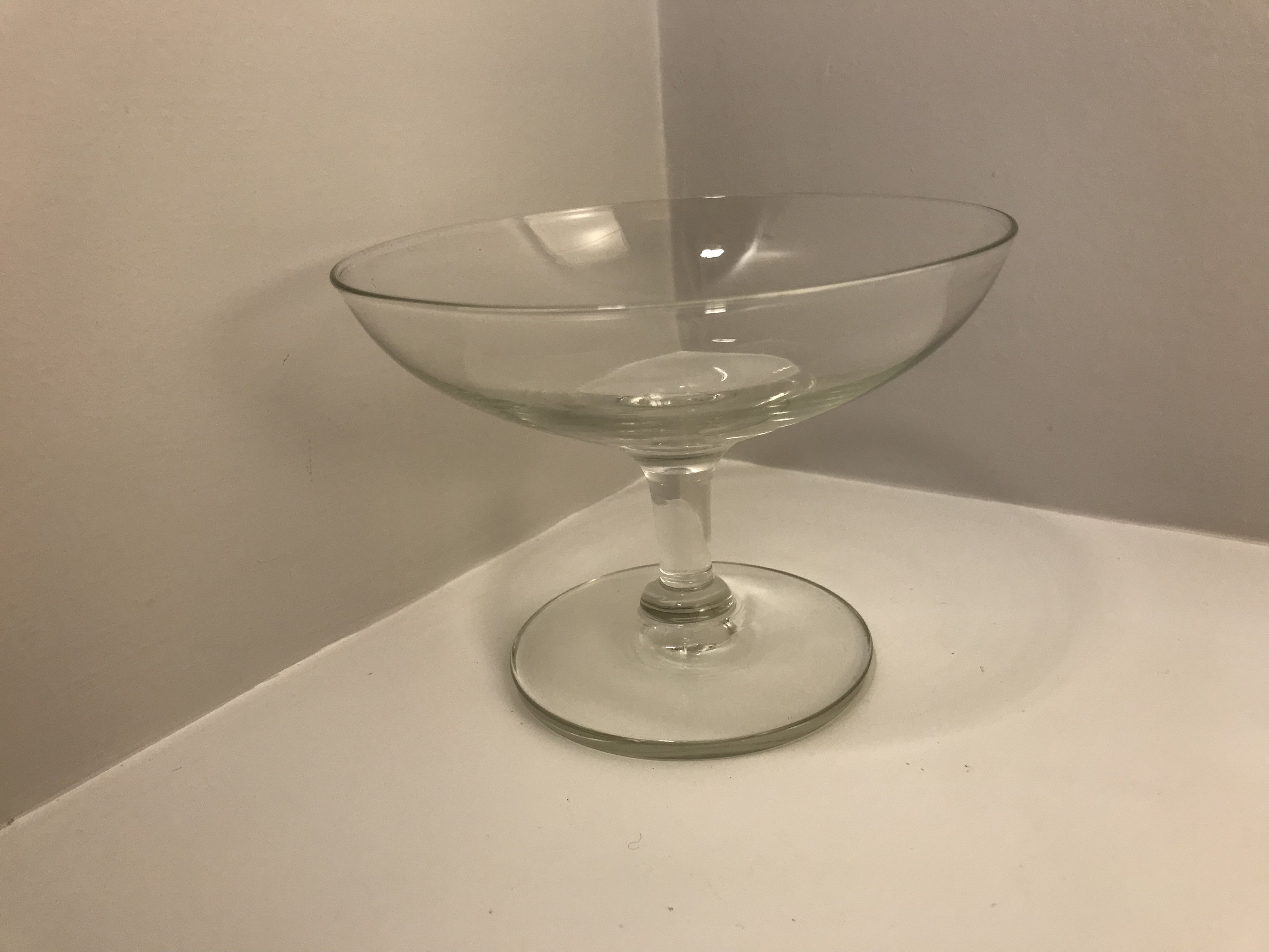 Crystal Candy Dish, Tall Hand Blown Vessel With Pedestal, Unmarked ...