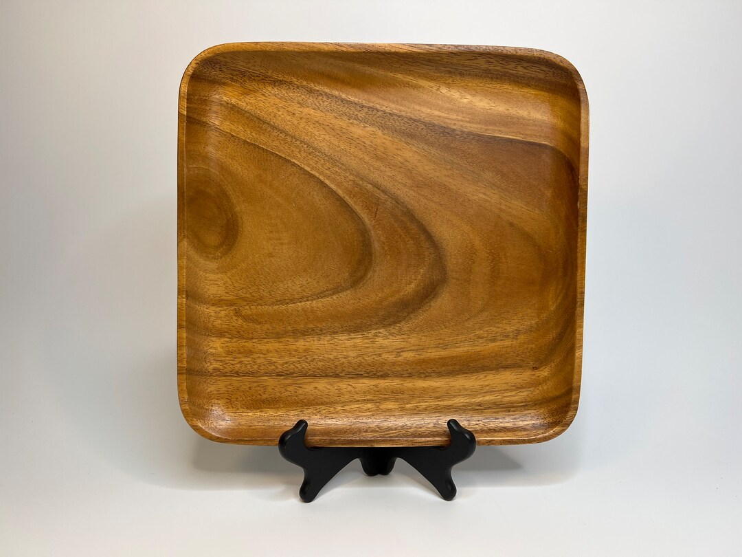 Vintage Teak Plates / Square Serving Platters / Mid Century Modern Teak ...