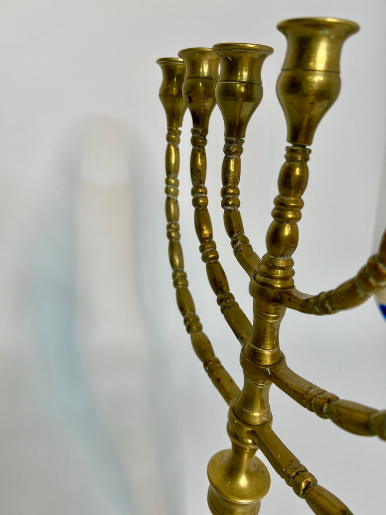 Large Solid Brass Tabletop Menorah, 7 Arms, Height: 17 - Etsy