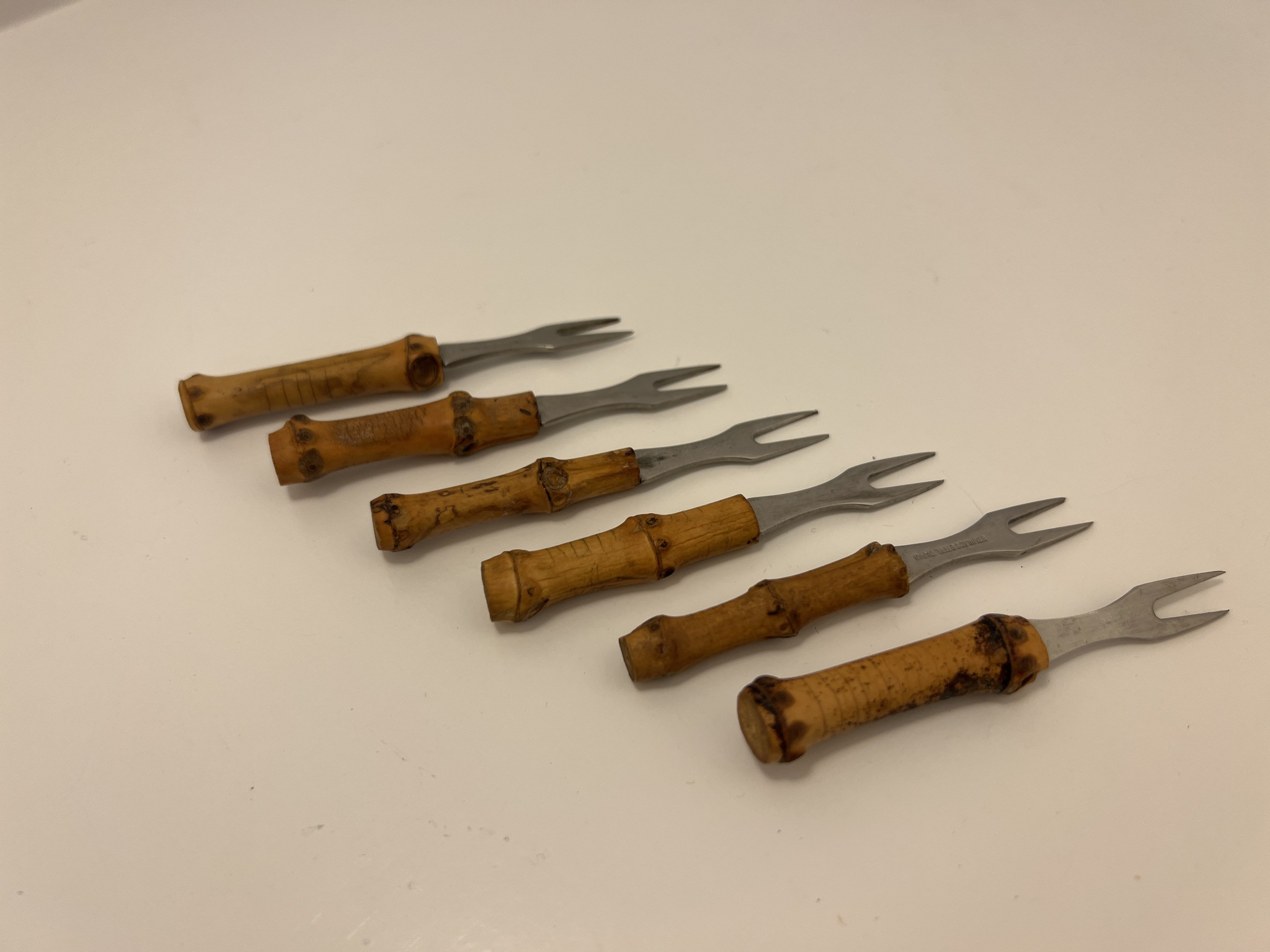 Japanese Bamboo Handled Cocktail Forks Vintage Horderves Set - Etsy