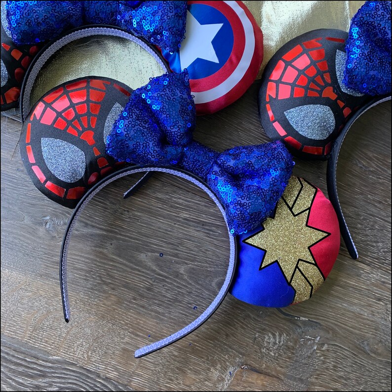 Spiderman and Captain Marvel Inspired Mickey / Minnie Ears - Etsy