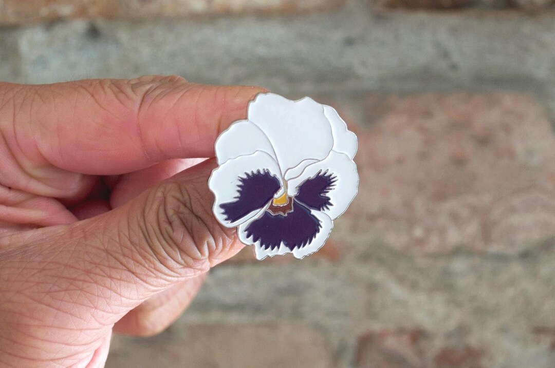 Pansy Flower Enamel Pin - Etsy