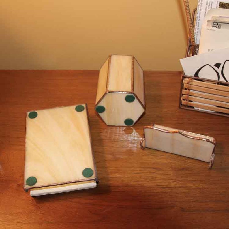 Stained Glass Desk Set - Etsy