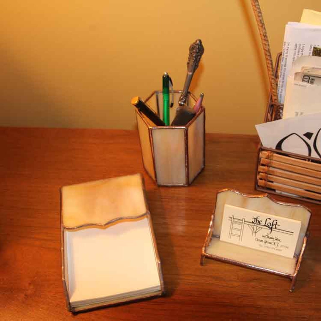 Stained Glass Desk Set - Etsy