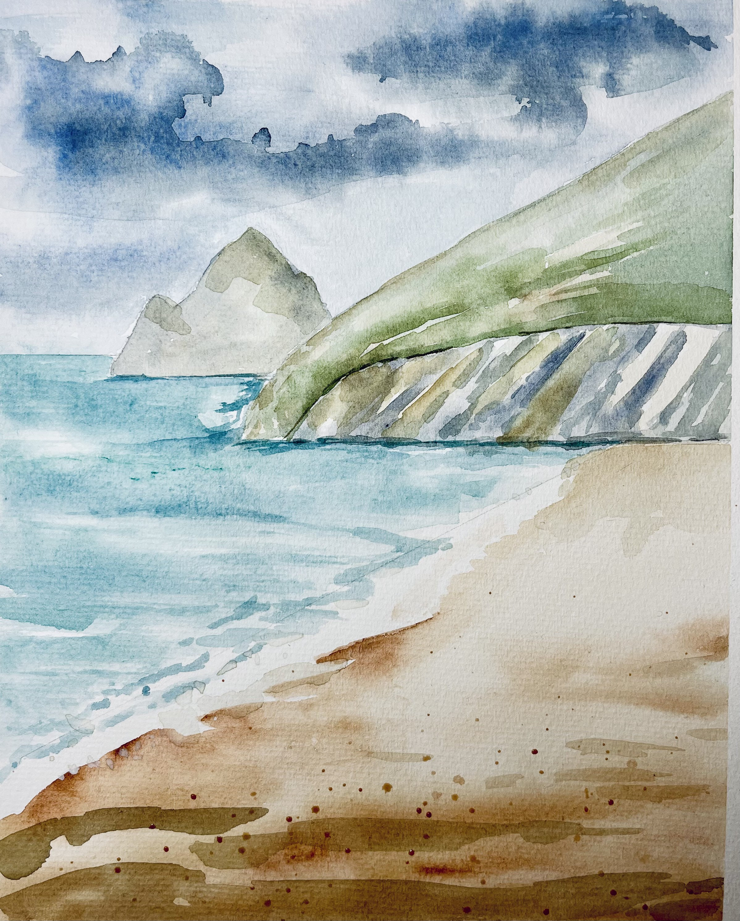 Beach Watercolor - 8x10 - Original Art - Wall Decor - Etsy