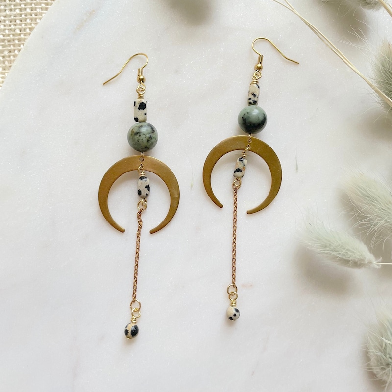 Moon Stone Earrings for Men - Etsy