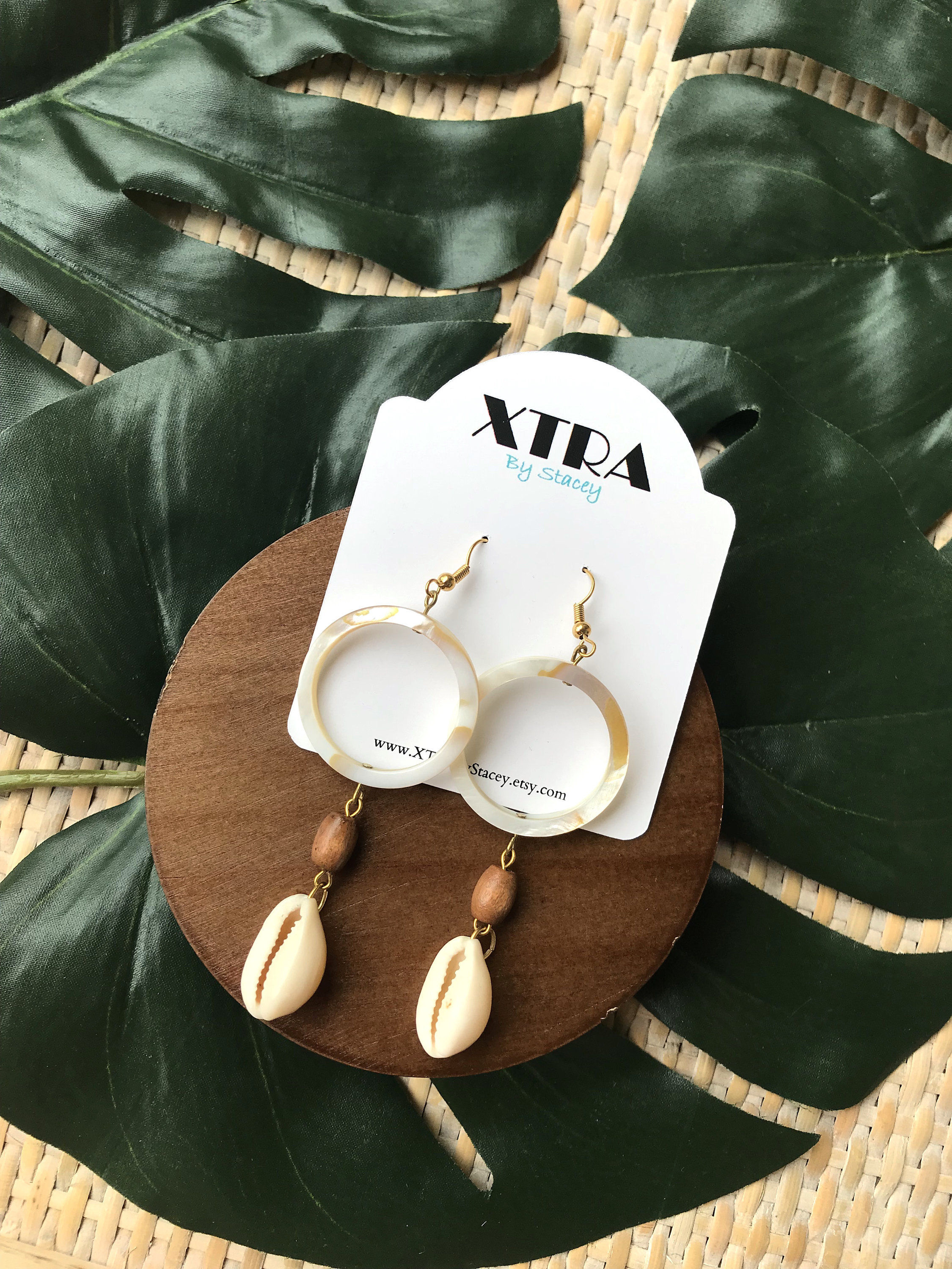 Cowrie Shell Hoop Earrings / Cowrie Shell Earrings / Natural | Etsy