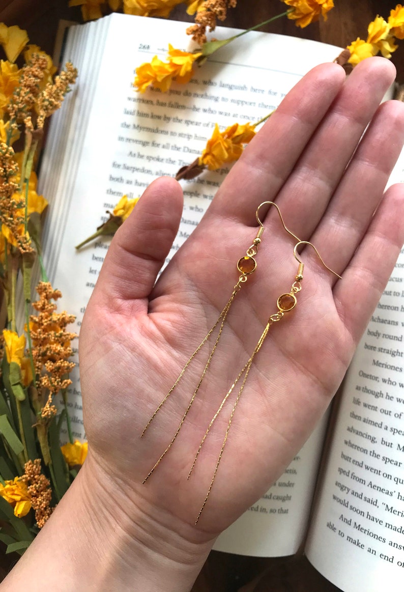 Delicate Minimalist Gold Chain Dangle Earrings Delicate | Etsy
