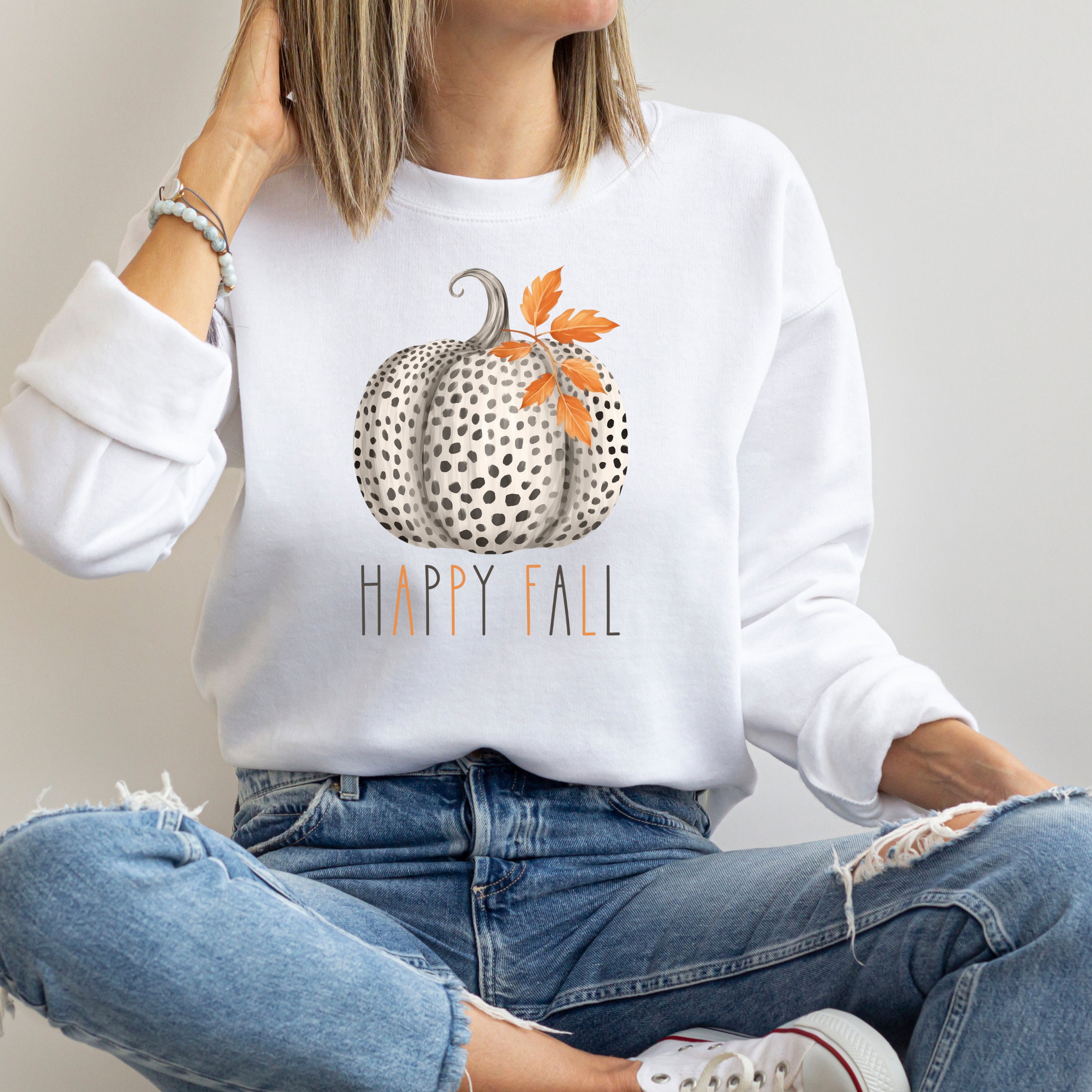 Happy Fall PNG, Pumpkin Season, Spotted Pumpkin, Grey Pumpkin PNG ...