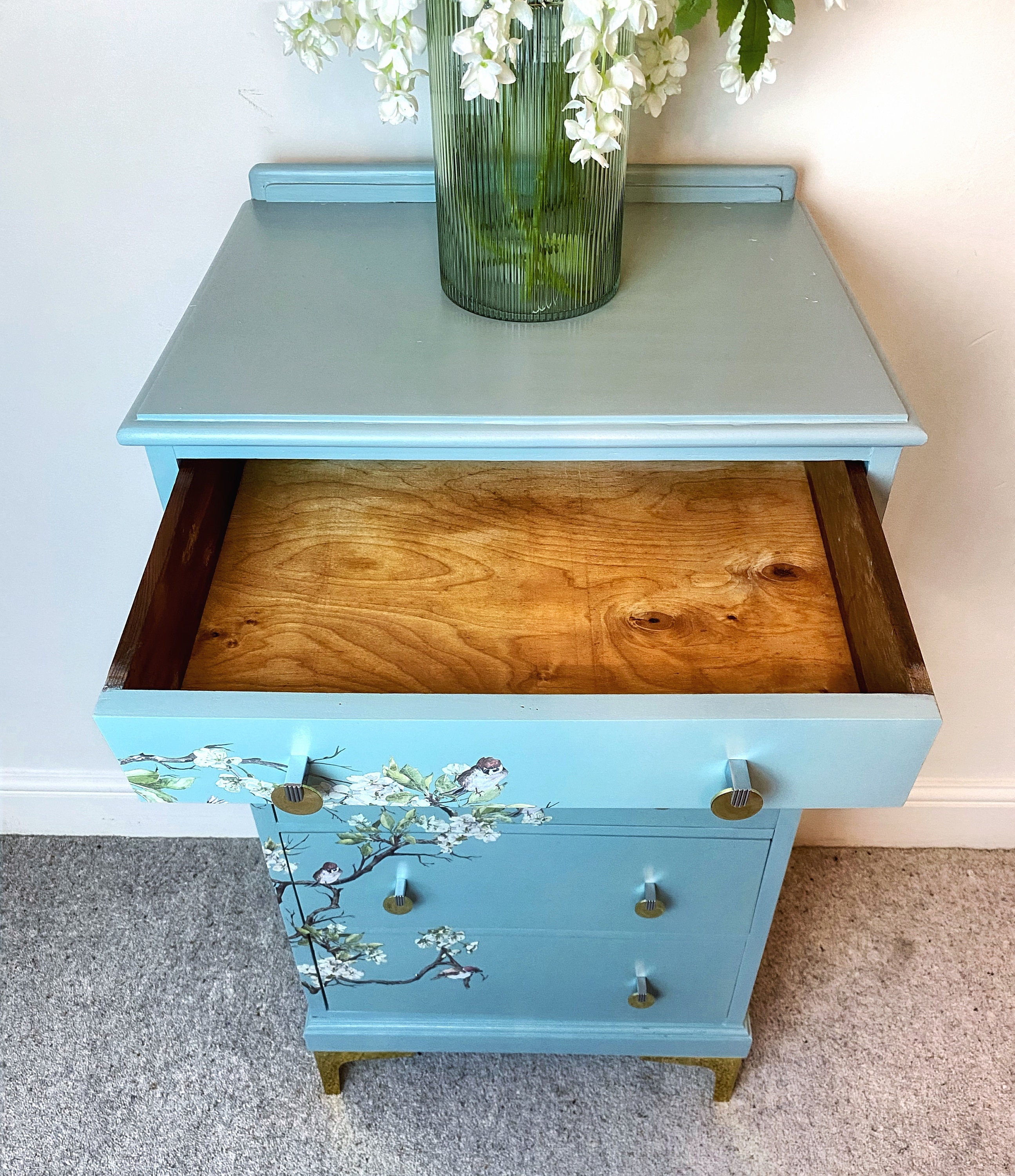 SOLD Mid Century Chest of Drawers Duck Egg Blue - Etsy