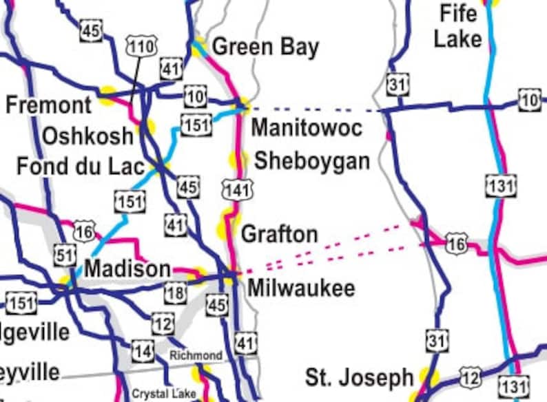Unique Highway Map Showing the Current and Historic System of U.S ...