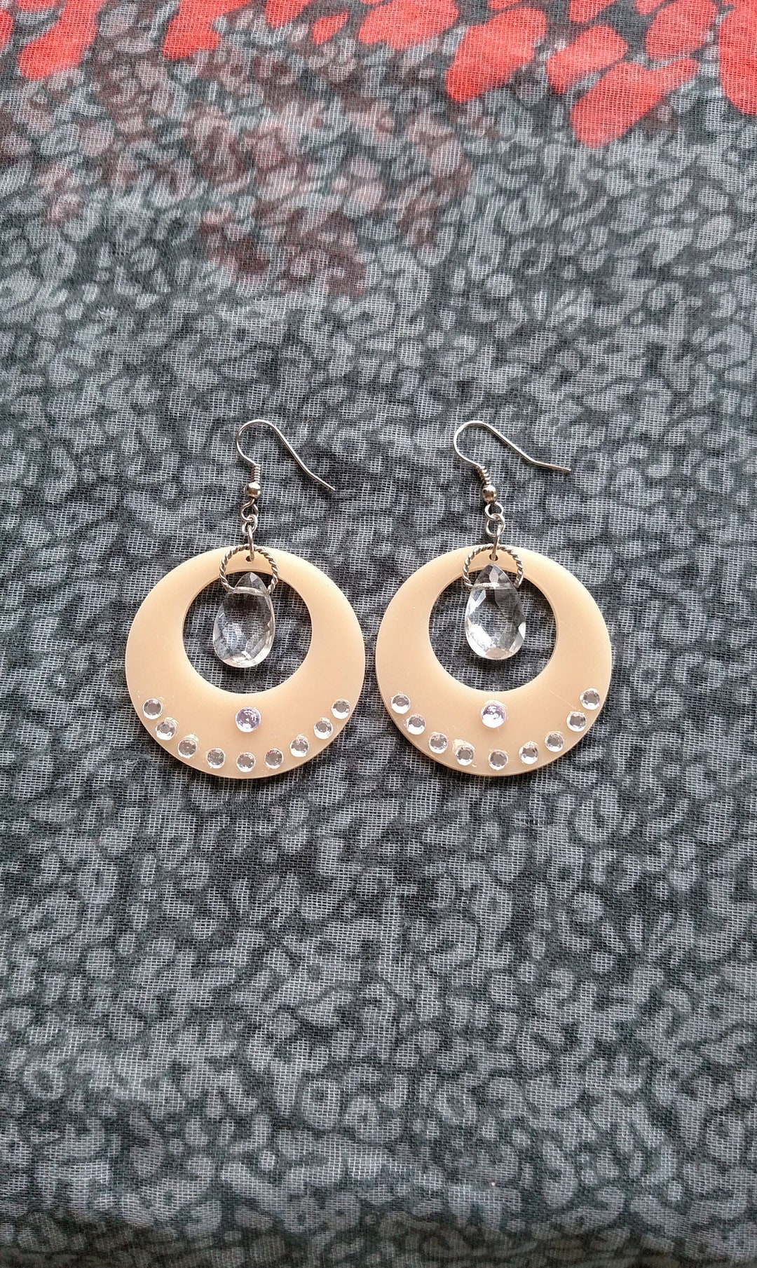 Nude Shade Bedazzled Sparkling Sequins Bling Disc Earrings - Etsy