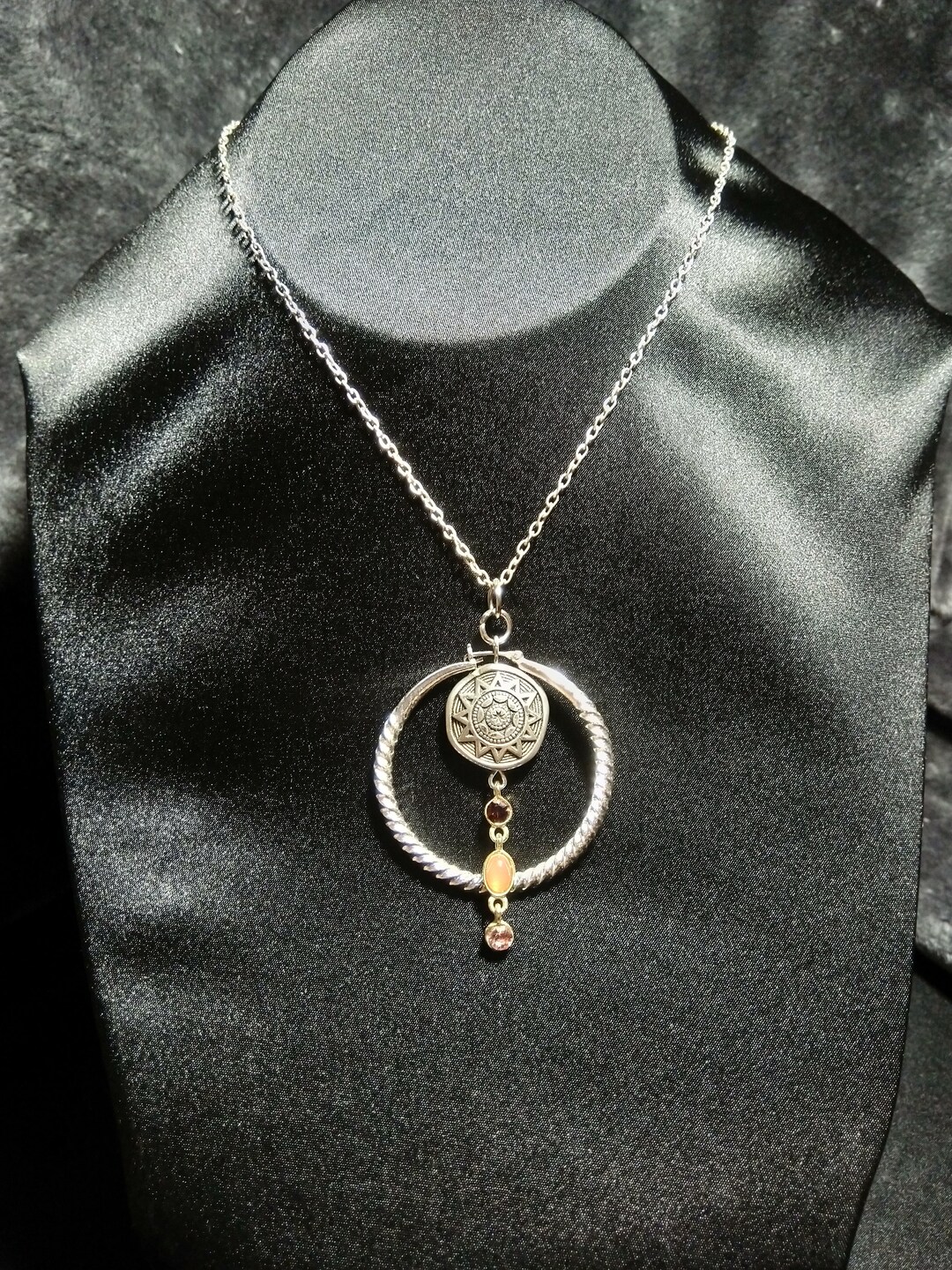 Radiant Sunshine Pendant With Purple and Pink Gems - Etsy