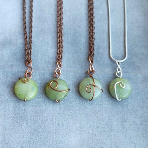 Jade Wire Wrapped Pendant, Choice of Wire - Etsy