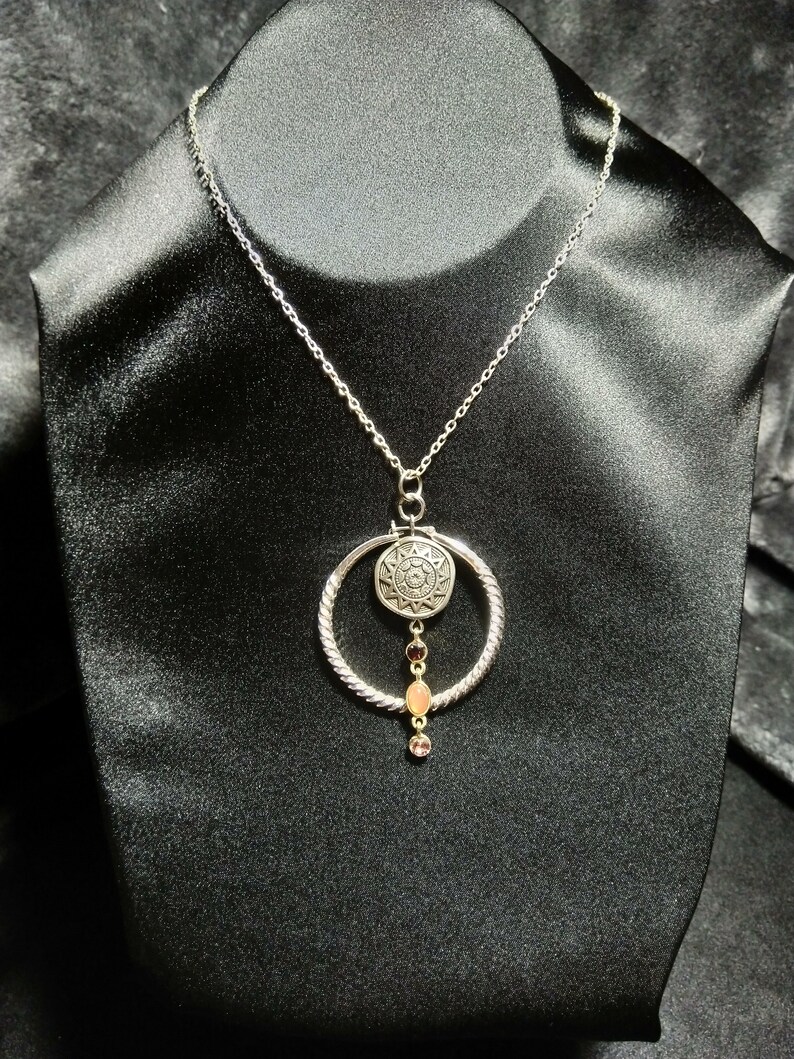 Radiant Sunshine Pendant With Purple and Pink Gems - Etsy