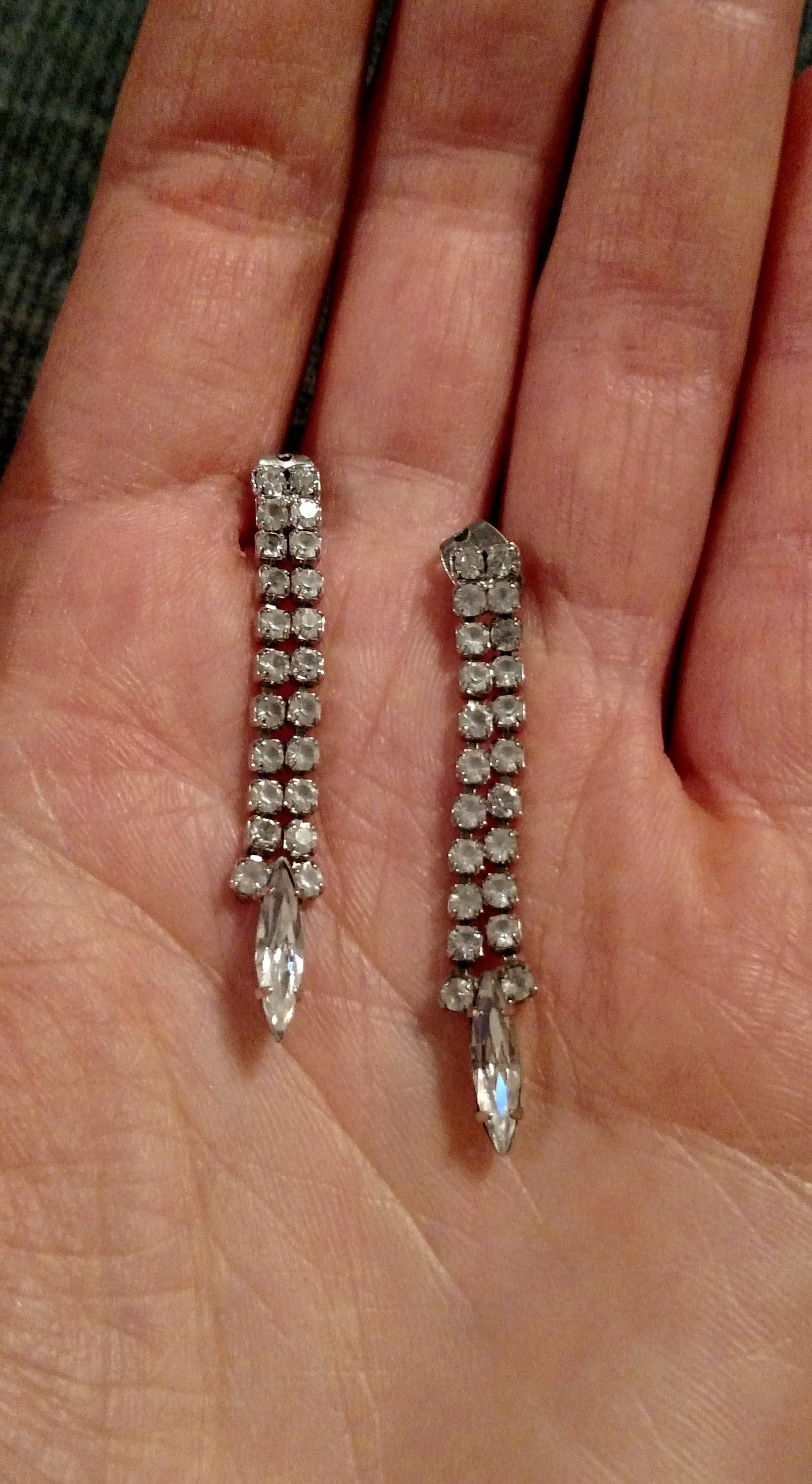 Original Vintage Prom Wedding Formal Earrings With Rainbow Sparkling ...