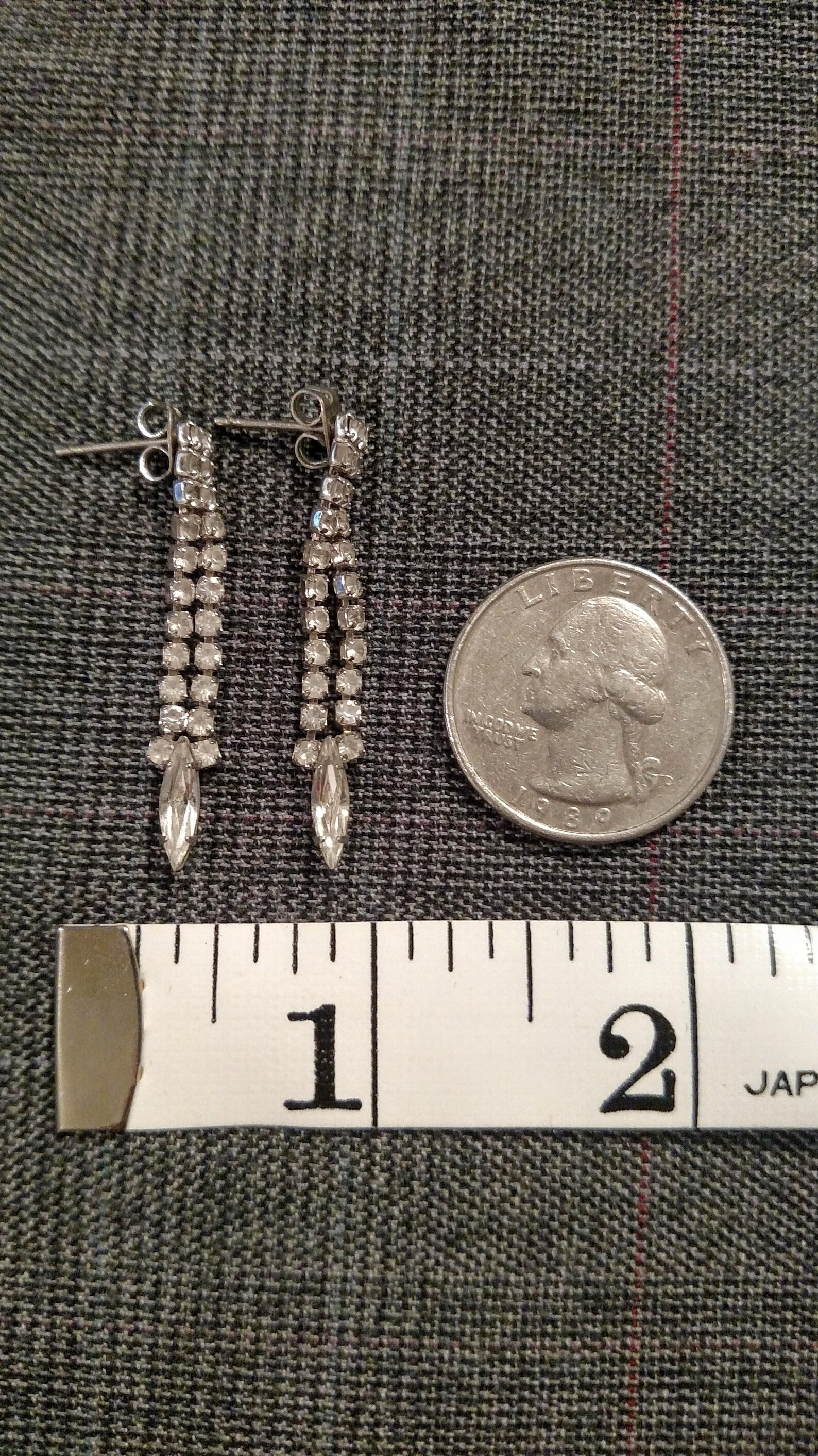 Original Vintage Prom Wedding Formal Earrings With Rainbow Sparkling ...