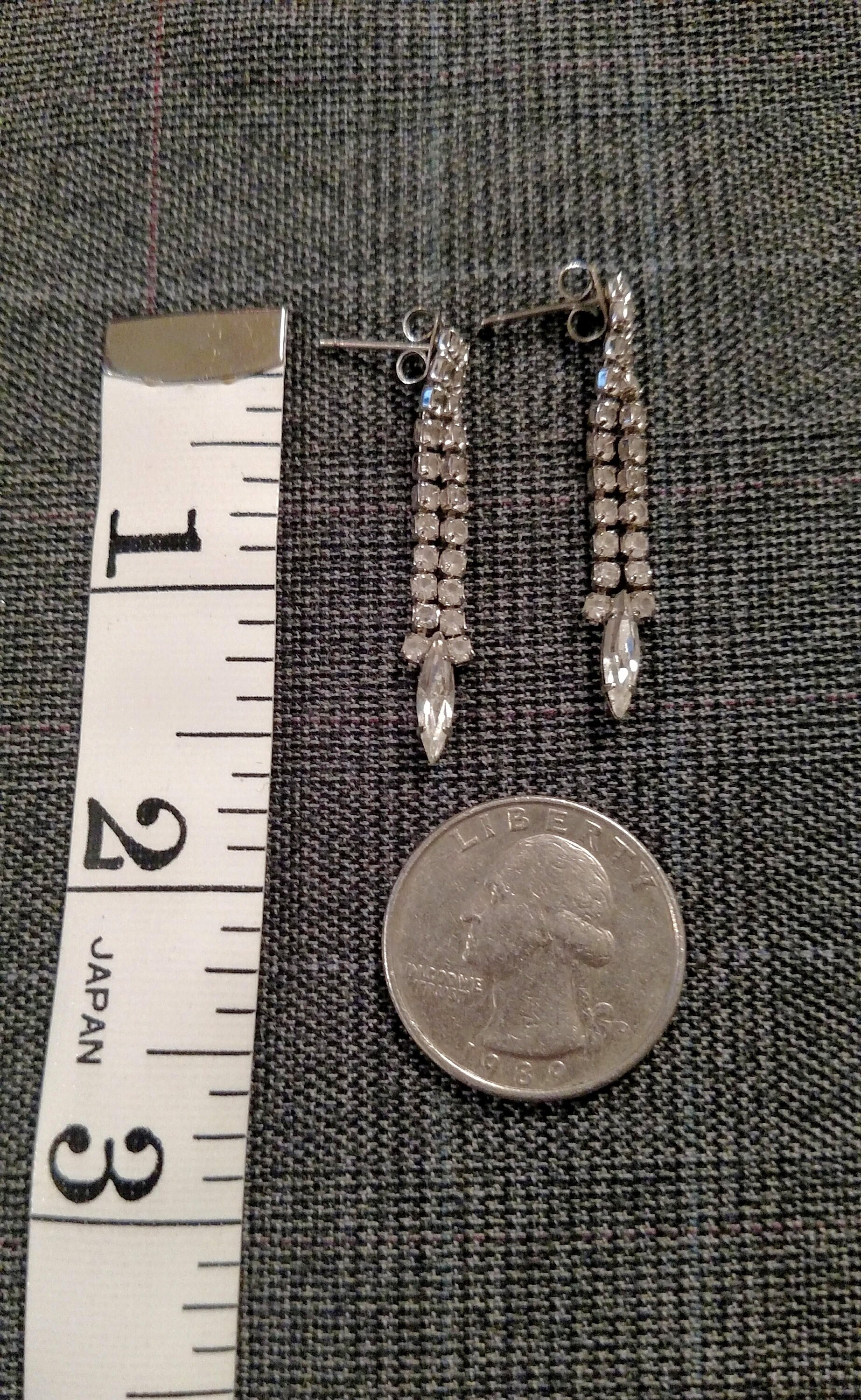 Original Vintage Prom Wedding Formal Earrings With Rainbow Sparkling ...