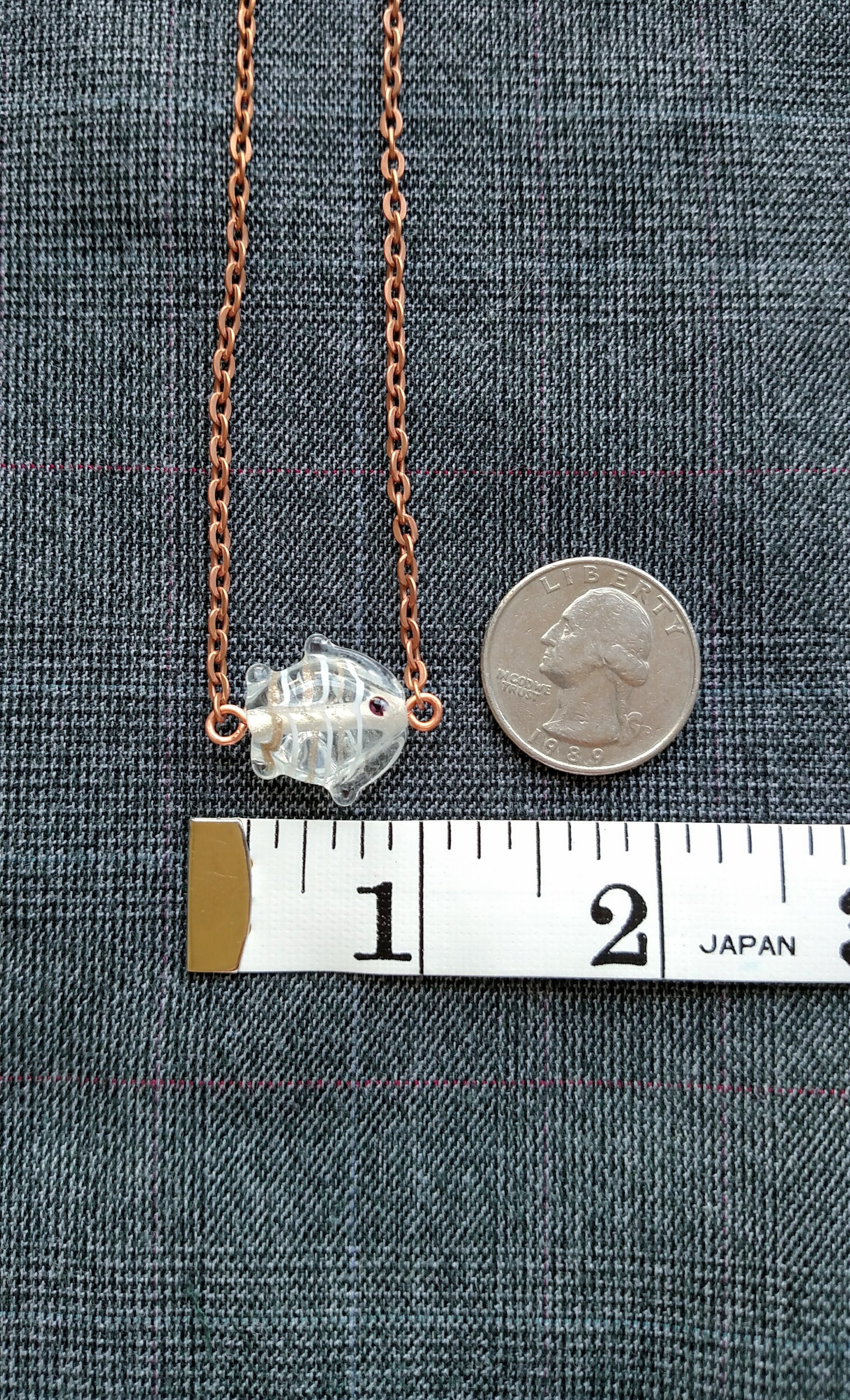 Adorable Small Glass Fish Pendant on Short Chain - Etsy