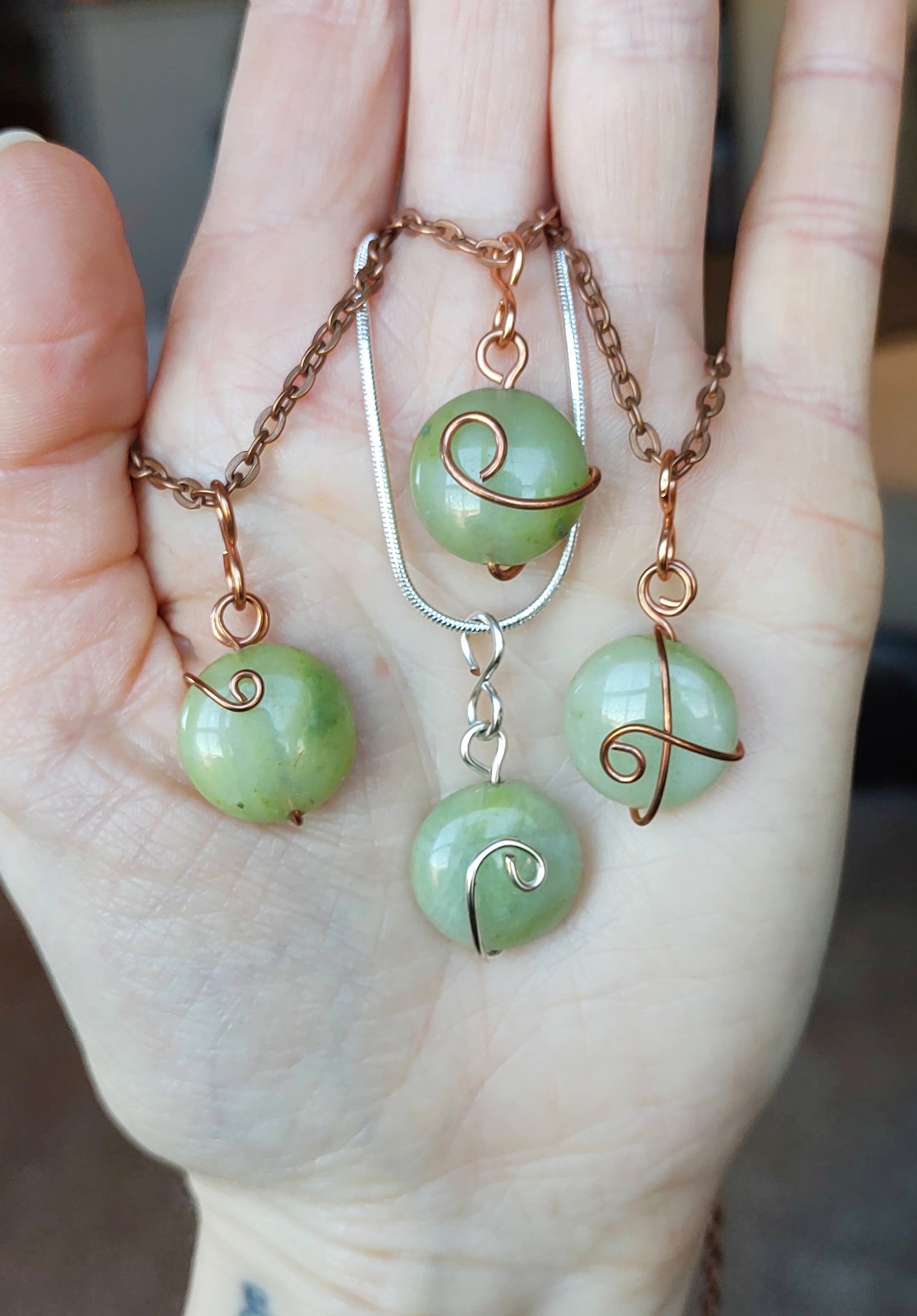 Jade Wire Wrapped Pendant, Choice of Wire - Etsy