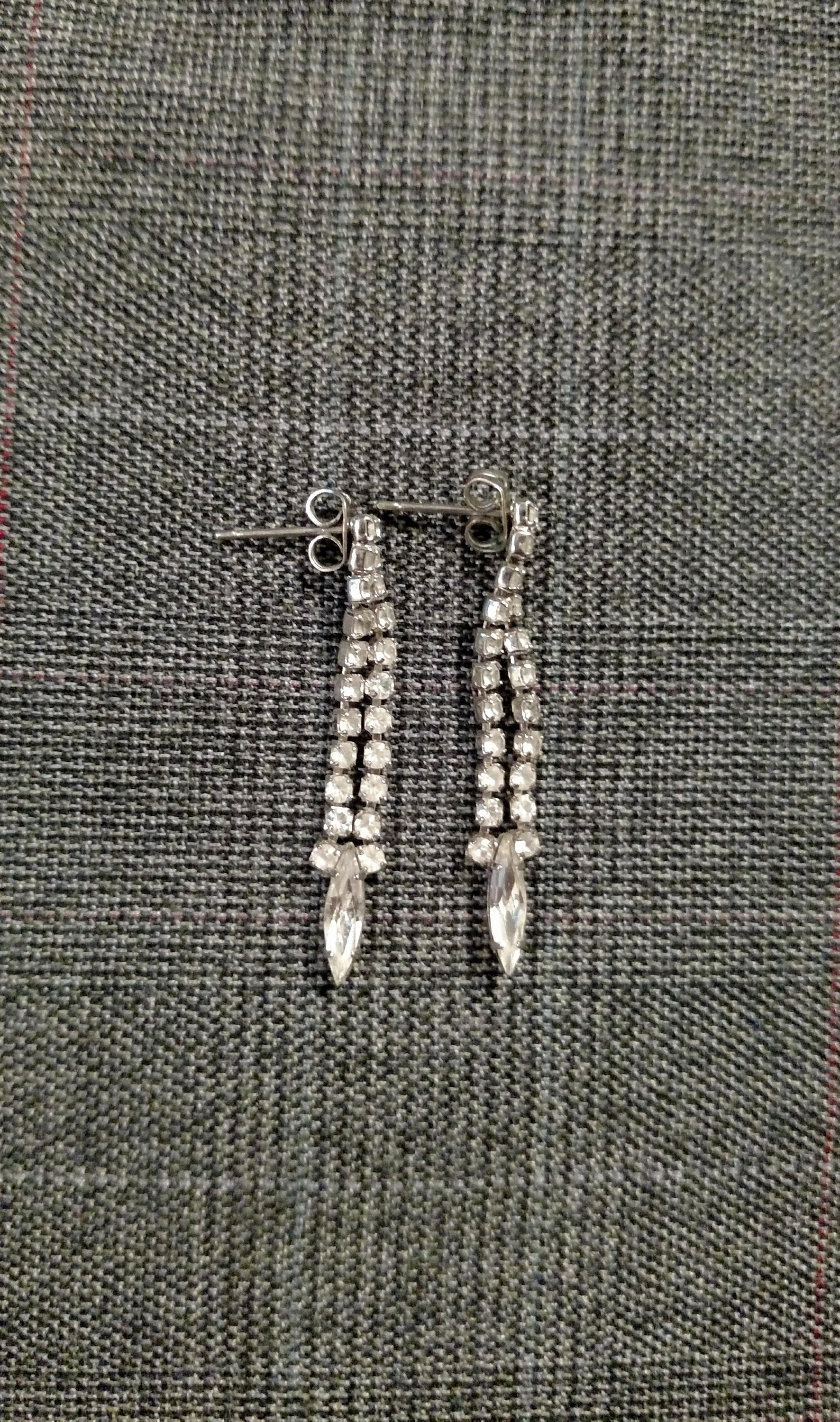 Original Vintage Prom Wedding Formal Earrings With Rainbow Sparkling ...